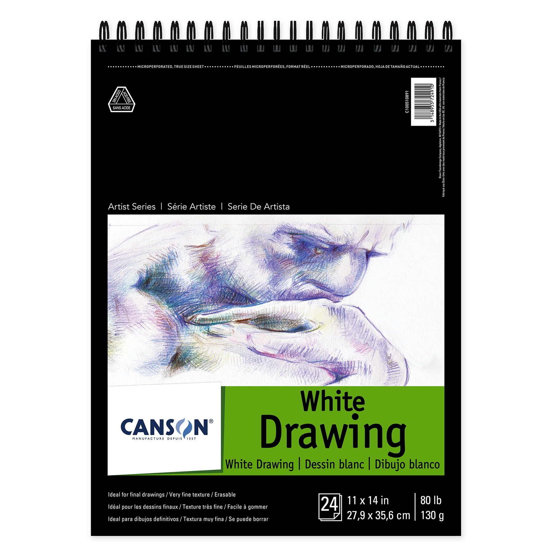 Canson Artist Series Pure White Drawing Pad, 11in x 14in - Walmart.com