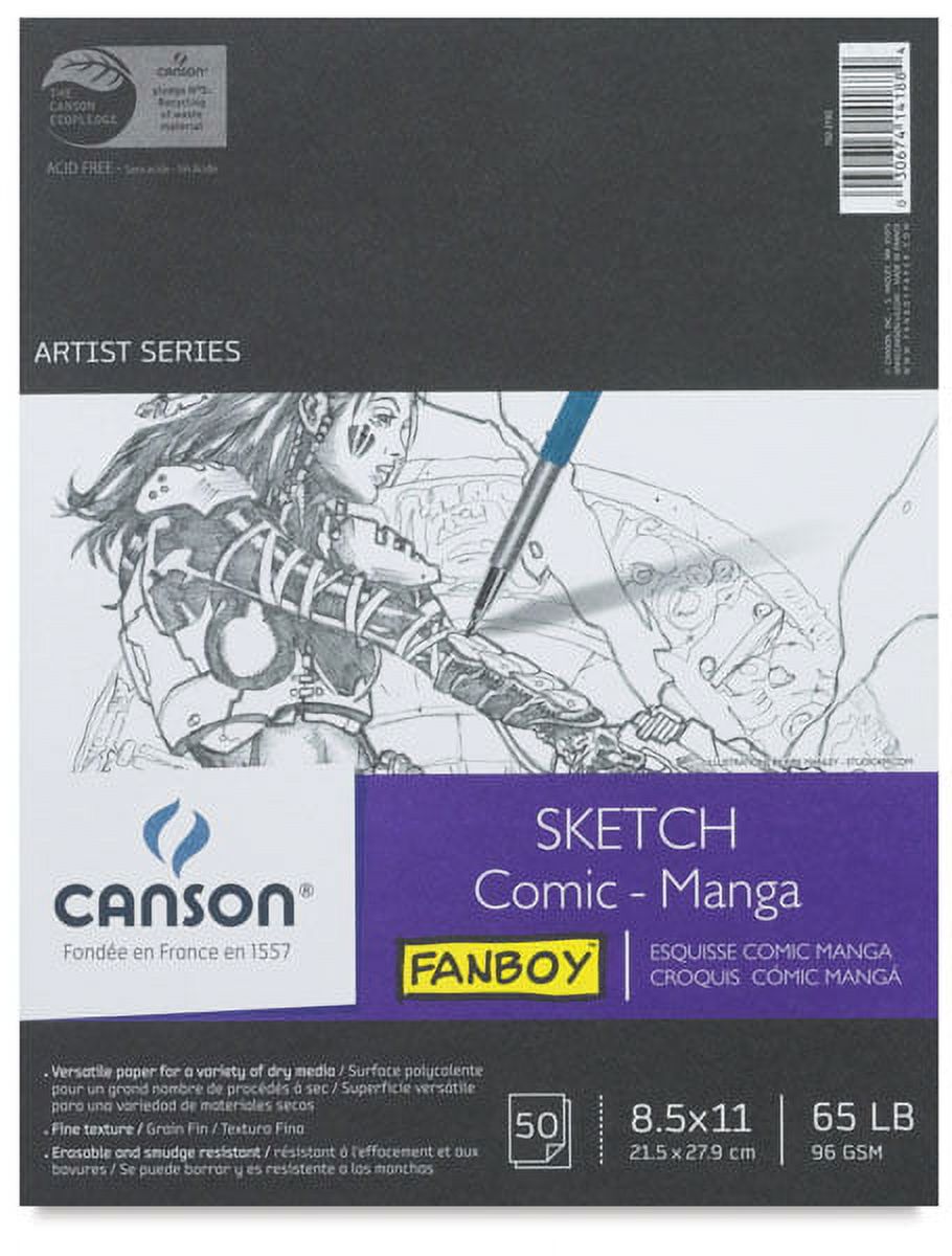 Canson Fanboy Comic-Manga Sketch Book - 8 1/2" x 11", 80 Sheets ...