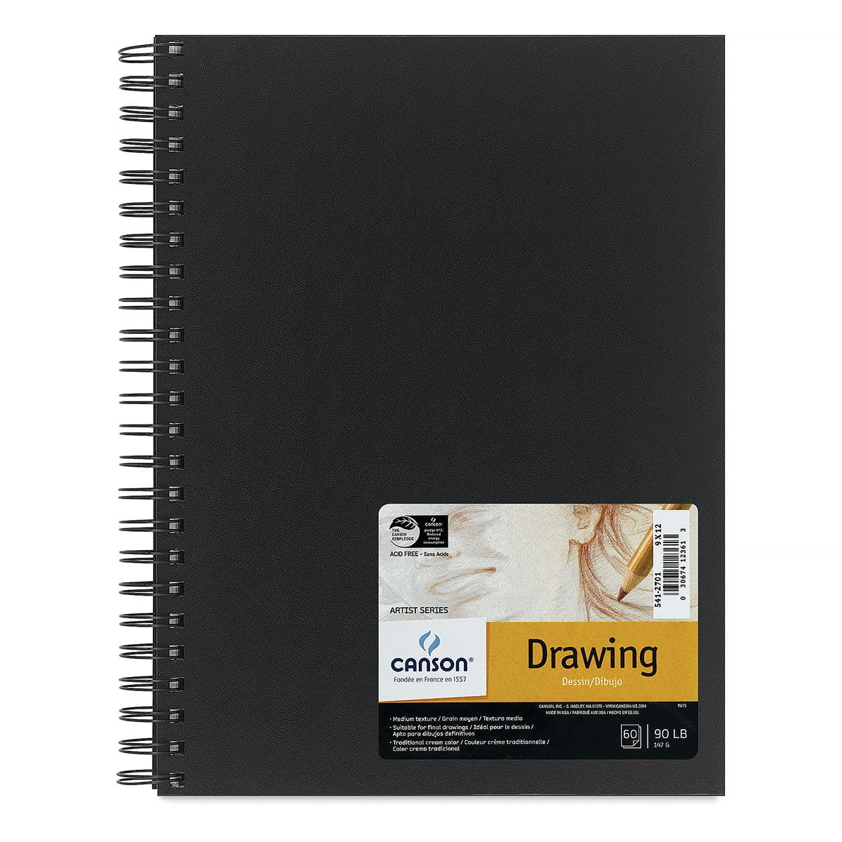 Canson Field Drawing Book - 12" x 9", Wirebound, 60 Sheets - Walmart.com