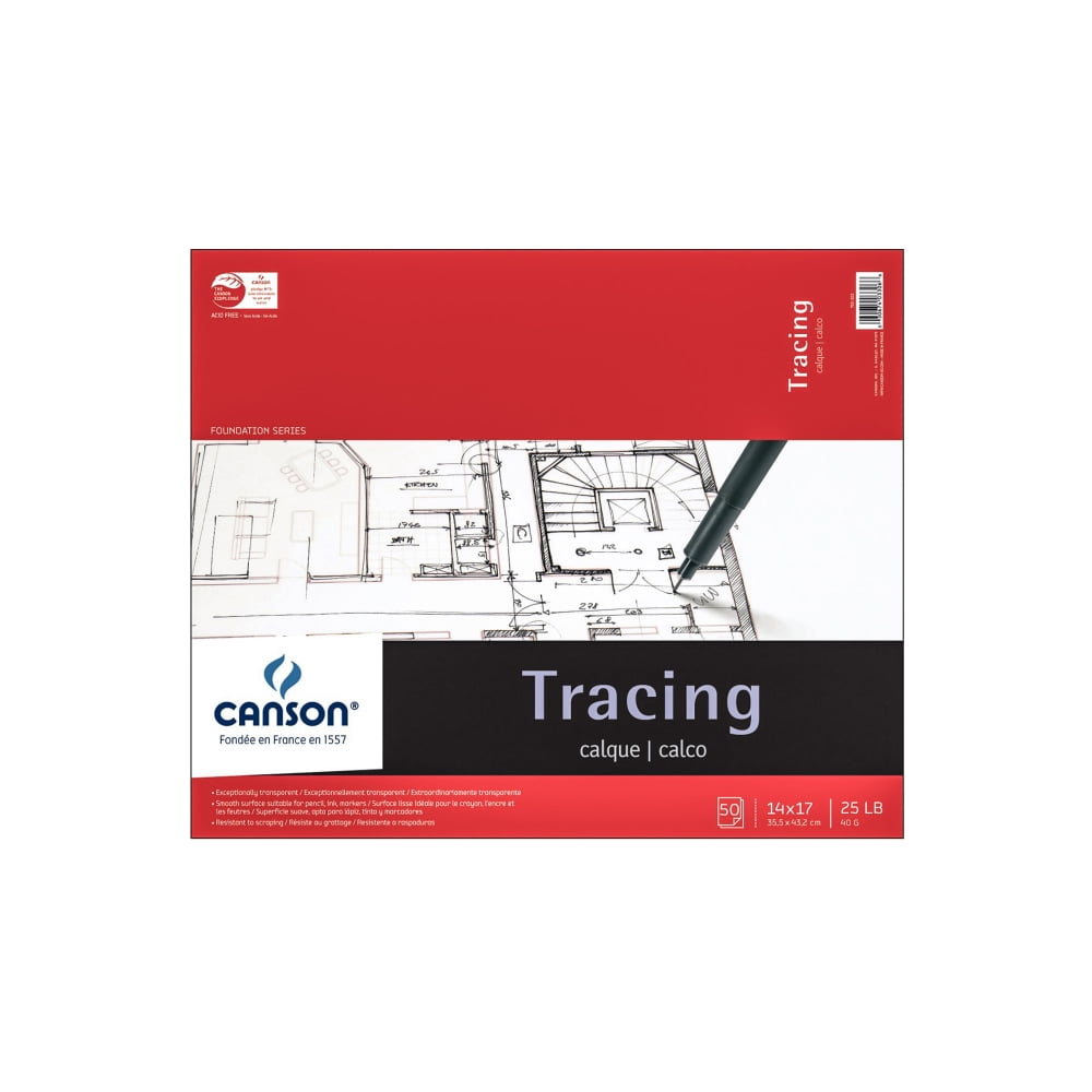 Canson Foundation Series Tracing Paper Pad 14"x17"-50 Sheets - Walmart.com