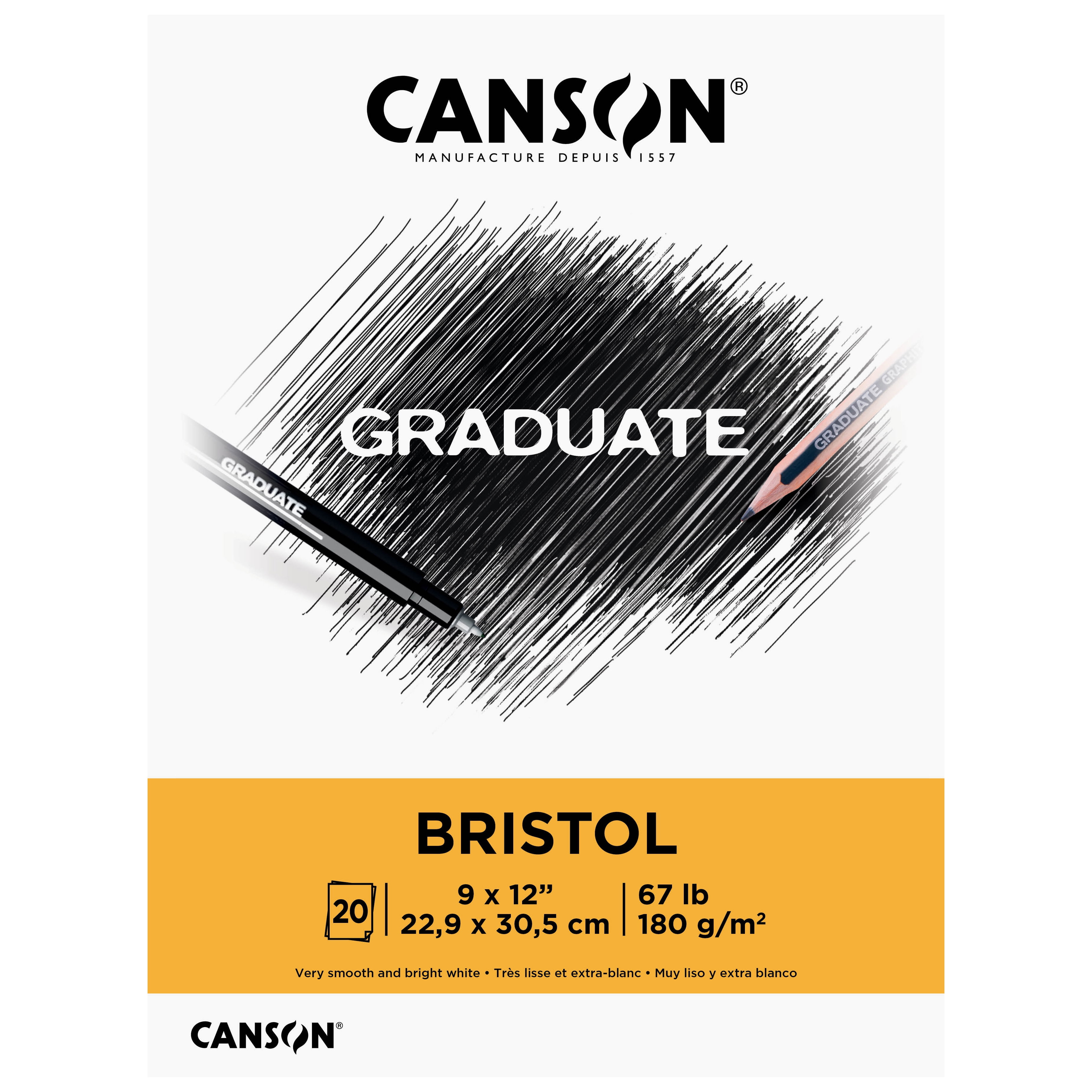 Canson Graduate Bristol Pad, Foldover, 9x12 inch, 20 Sheets - Walmart.com