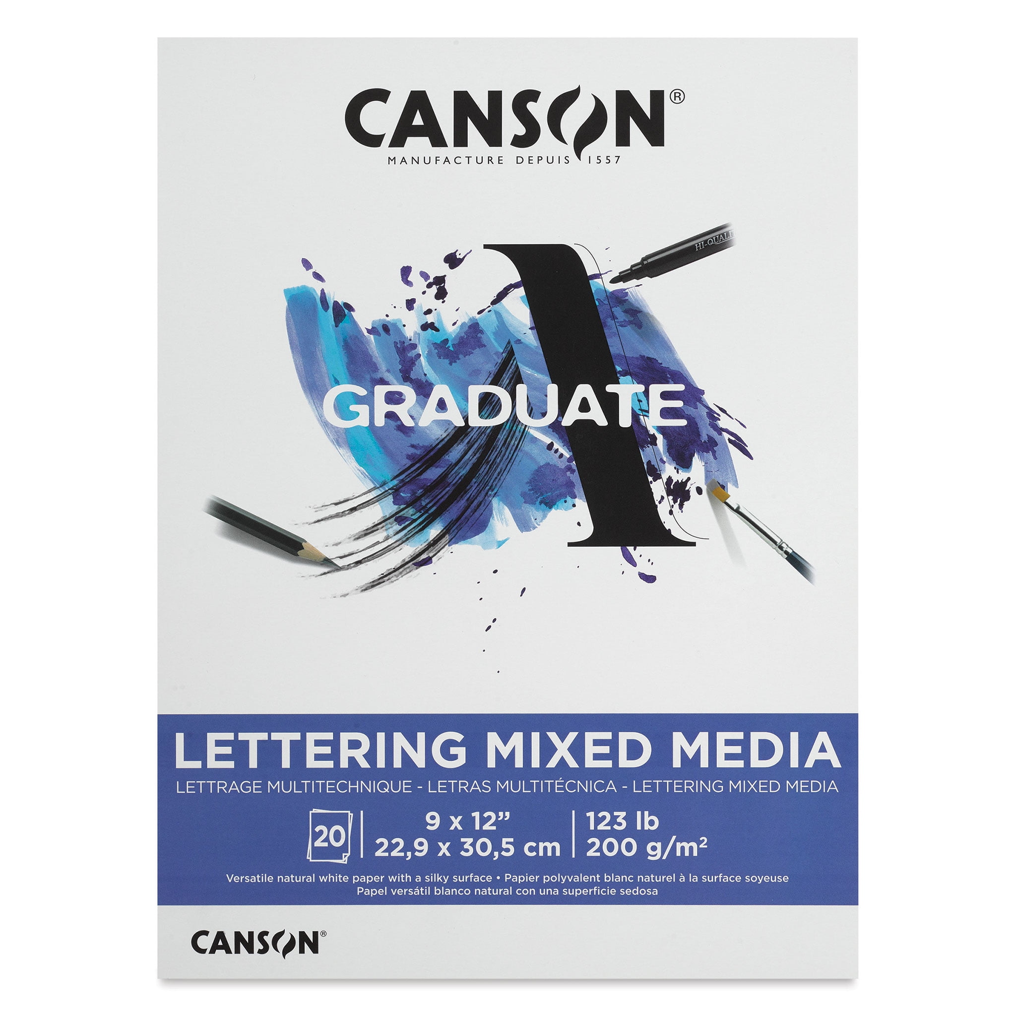 Canson Graduate Lettering Mixed Media Pad - 9" x 12", 20 Sheets ...