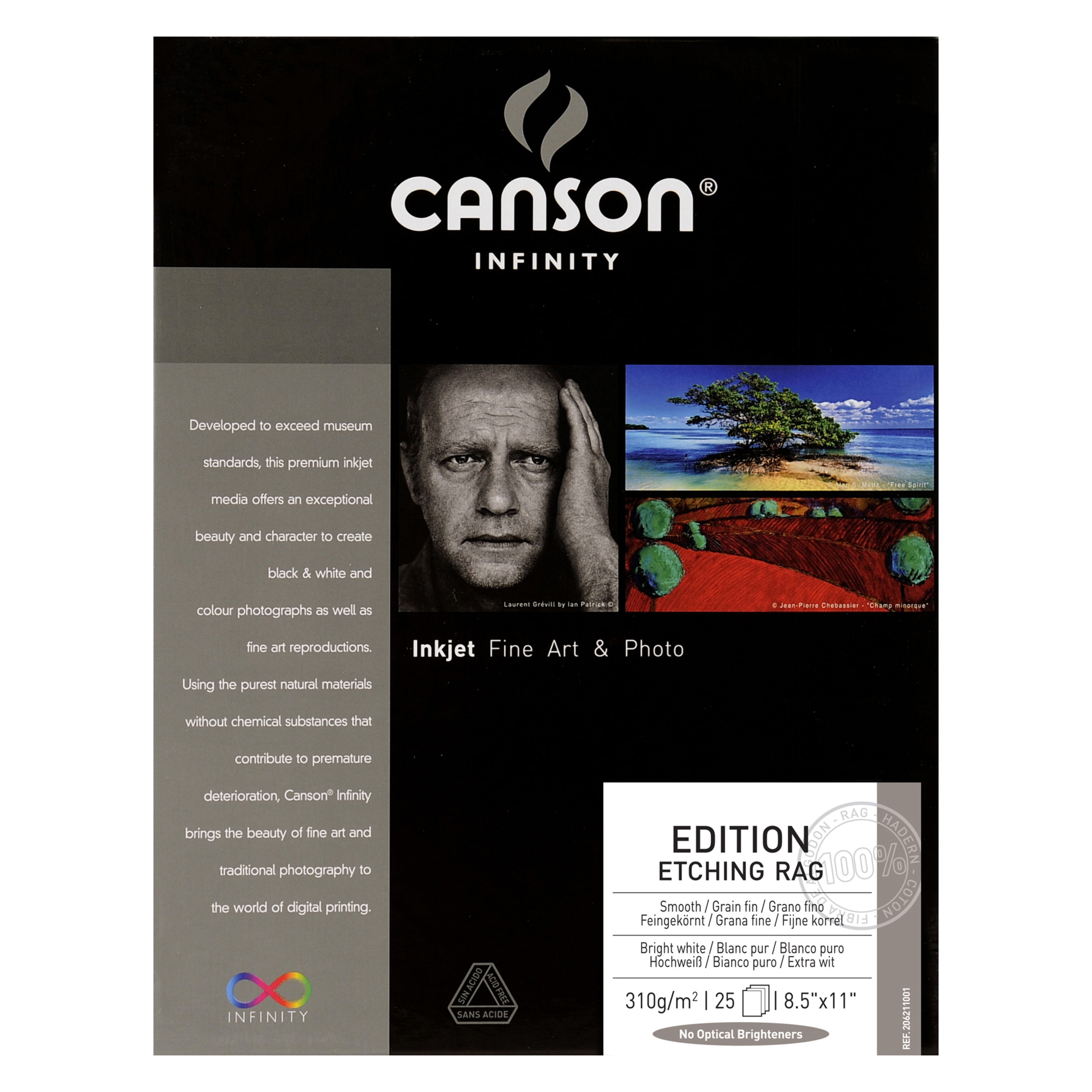 Canson Infinity Edition Etching Rag Photo Paper, 8.5in x 11in, 25 ...