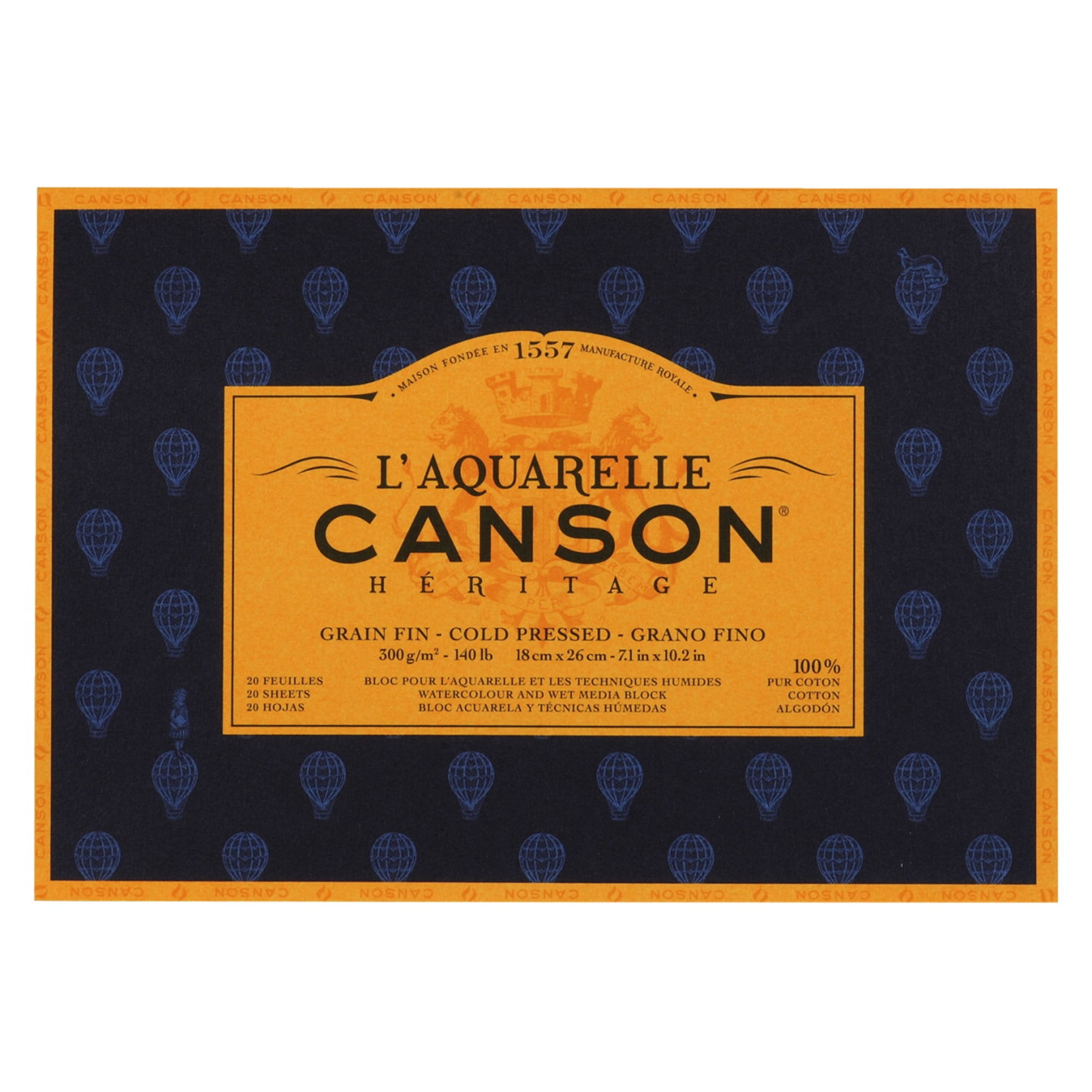 Canson L'Aquarelle Heritage Cold Press Watercolor Block, 7-1/10 x 10-1/ ...