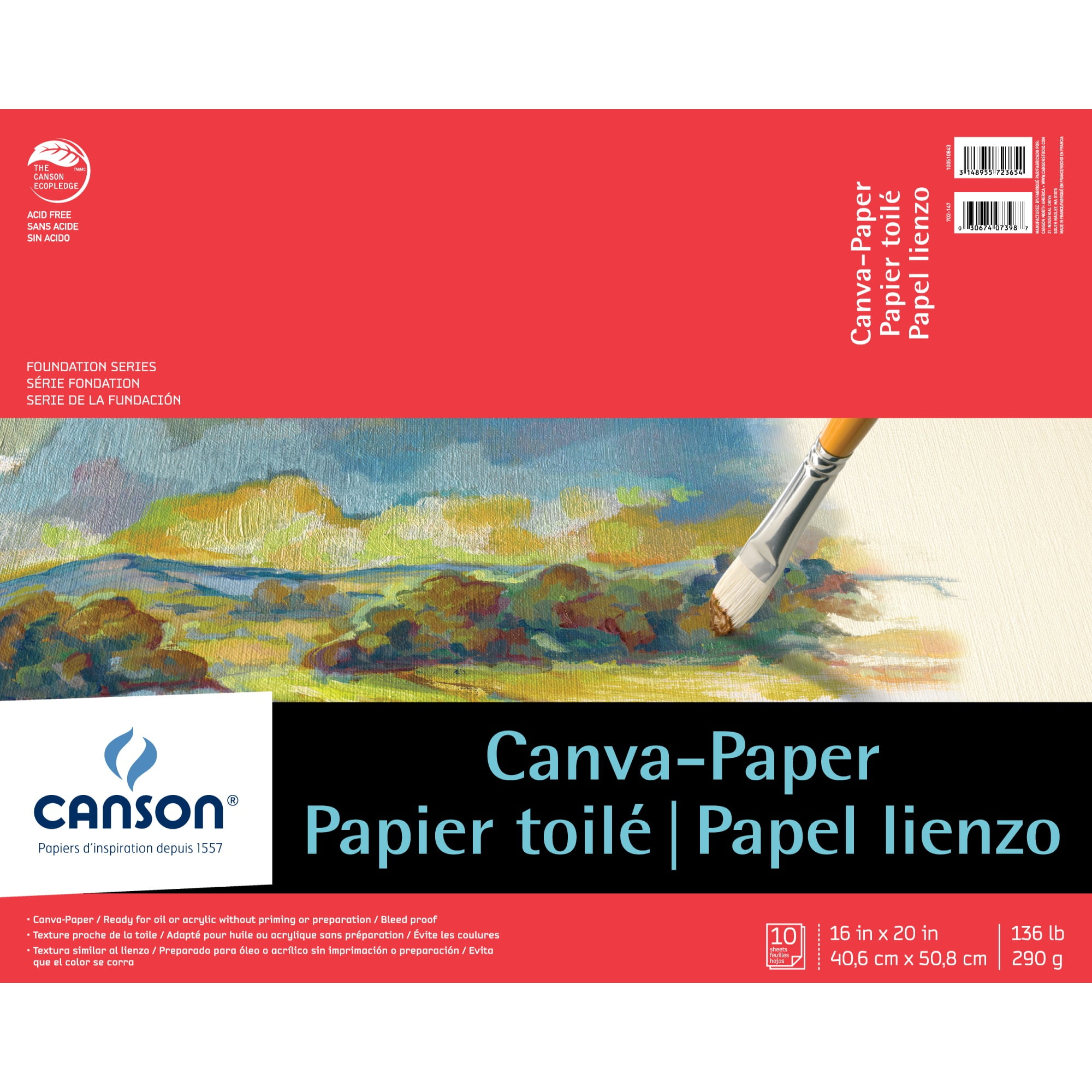 Canson Paper Canvas Pad, 16 x 20 in, White, 10 Sheets/Pad - Walmart.com
