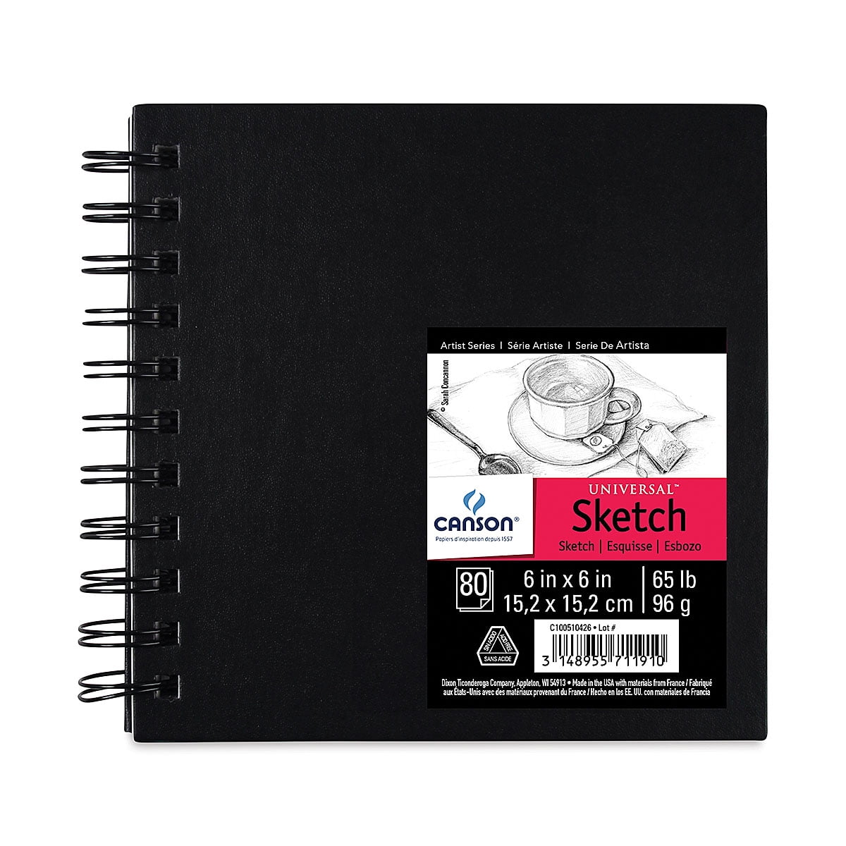 Canson Universal Hardcover Sketchbook - 6" x 6", 80 Sheets - Walmart.com