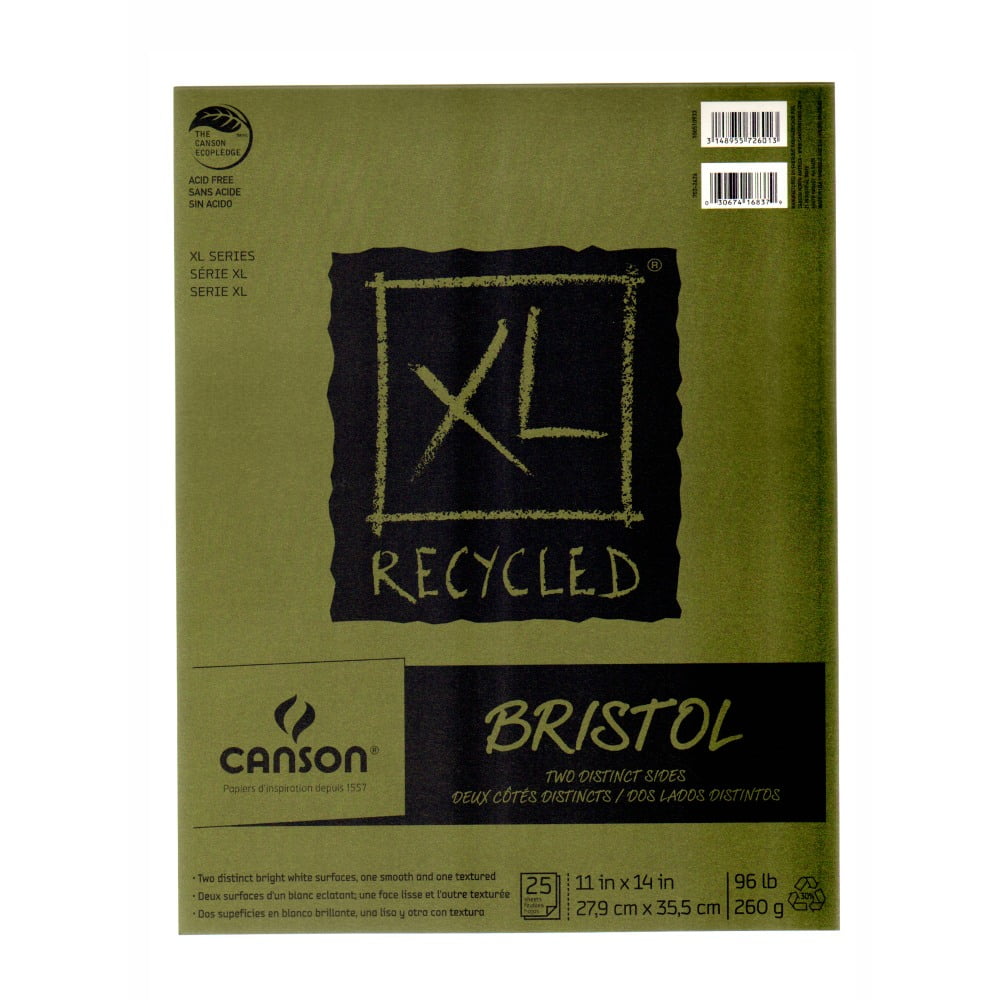 Canson XL Recycled Bristol Paper Pad 11"X14"-25 Sheets - Walmart.com