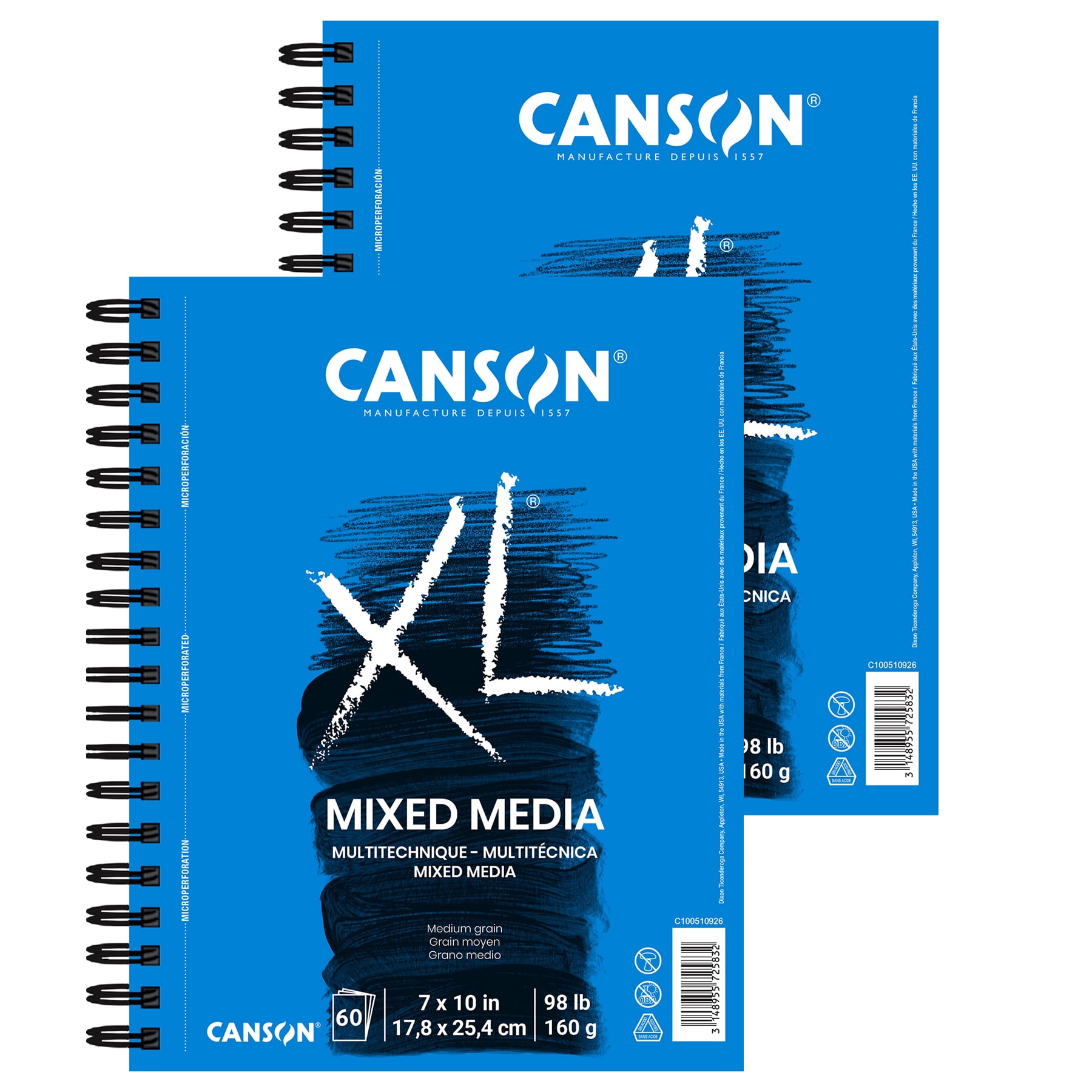 Canson XL Series Mixed Media Pad, Side Wire Binding, 60 Sheet, 7x10 ...