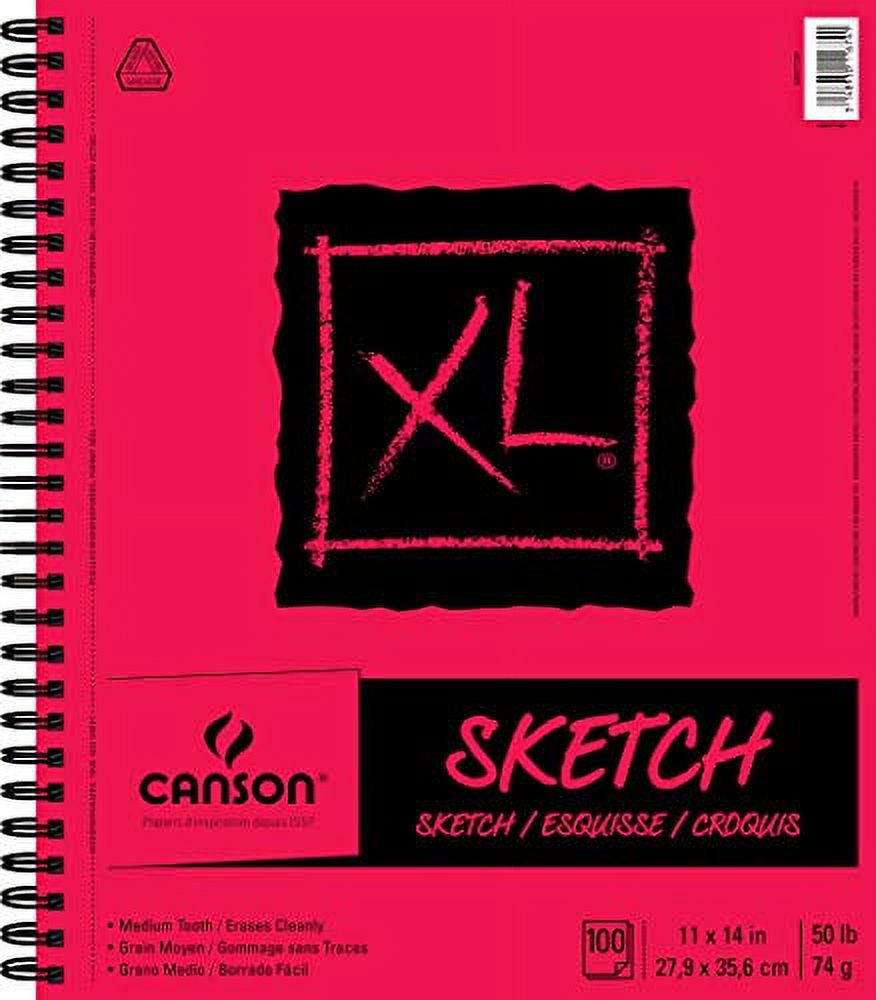 Canson XL Series Sketchbook, Wirebound Pad, 11x14 inches, 100 Sheets (50lb/74g) - Artist Paper ...