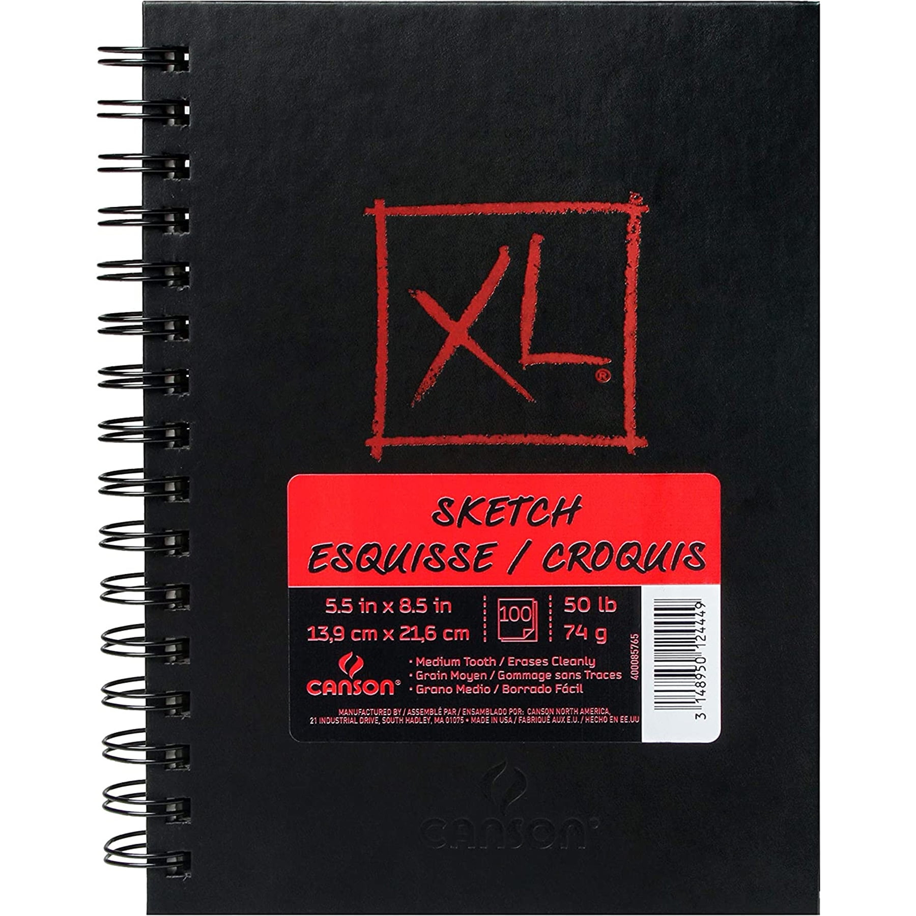Canson XL Sketch Book, 100 Sheets, 5.5" x 8.5" - Walmart.com