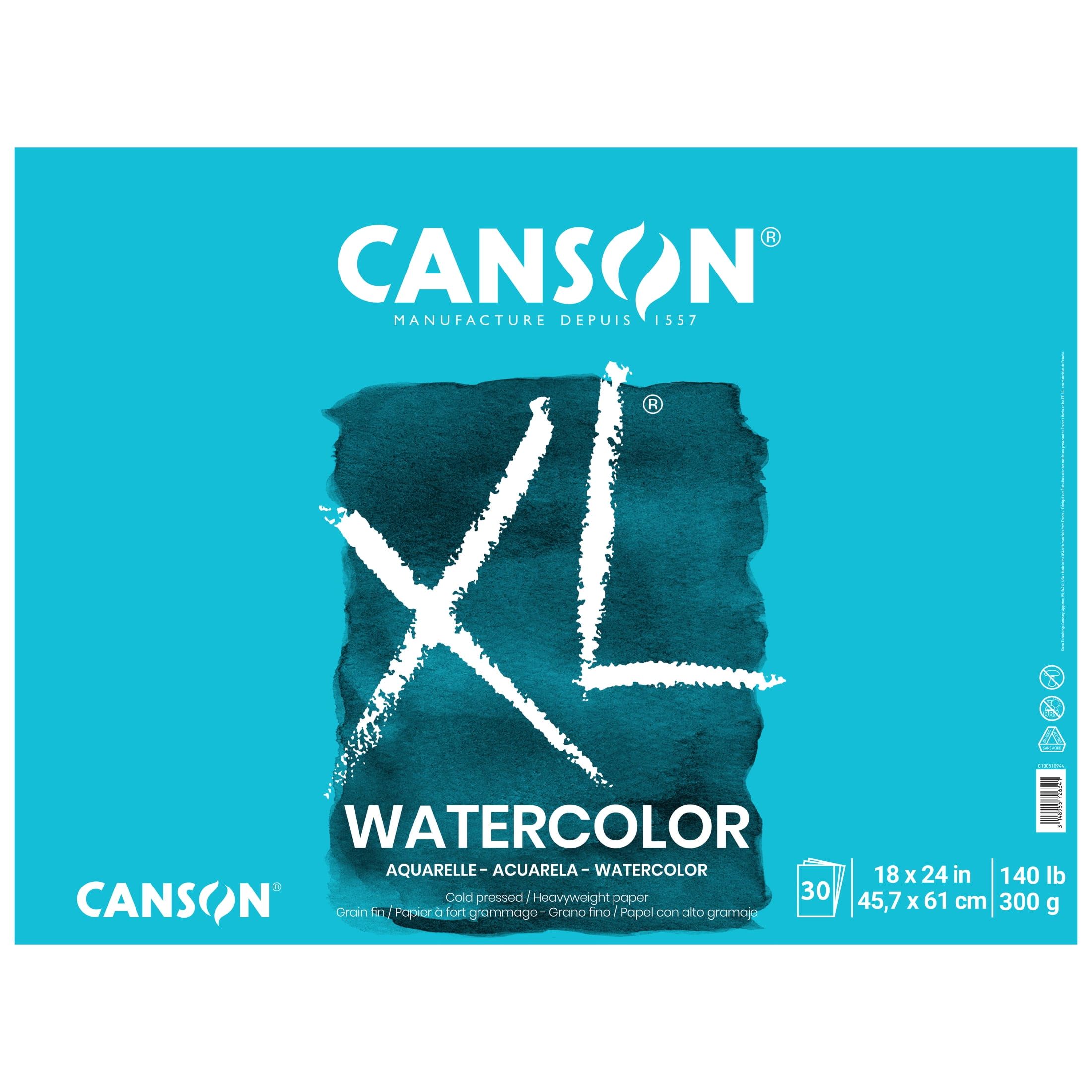 Canson XL Heavy Weight Cold Press Drawing Paper Pad, 140 lb, 18 x 24 ...