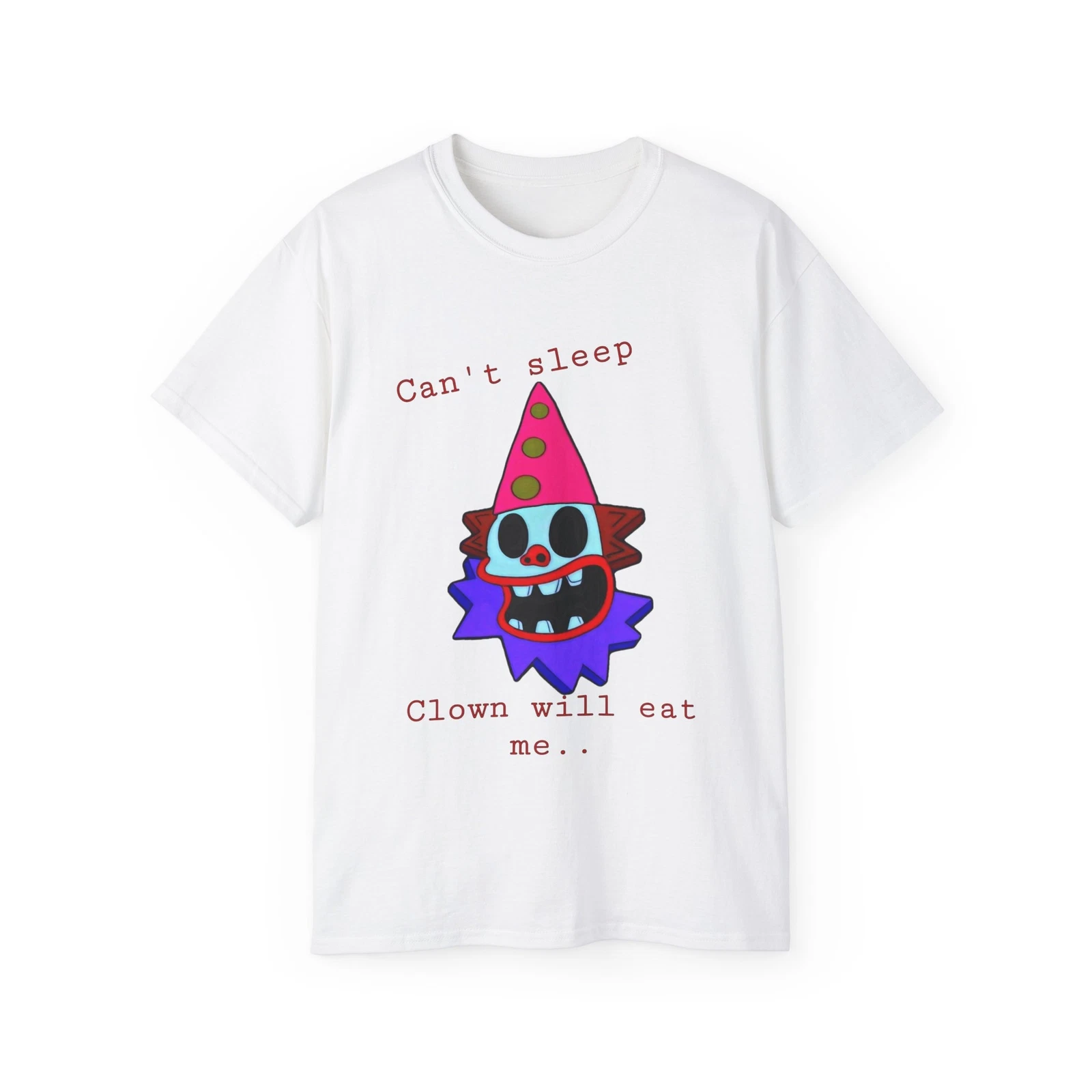 Cant Sleep Scary Clown Cotton Tee - Walmart.com