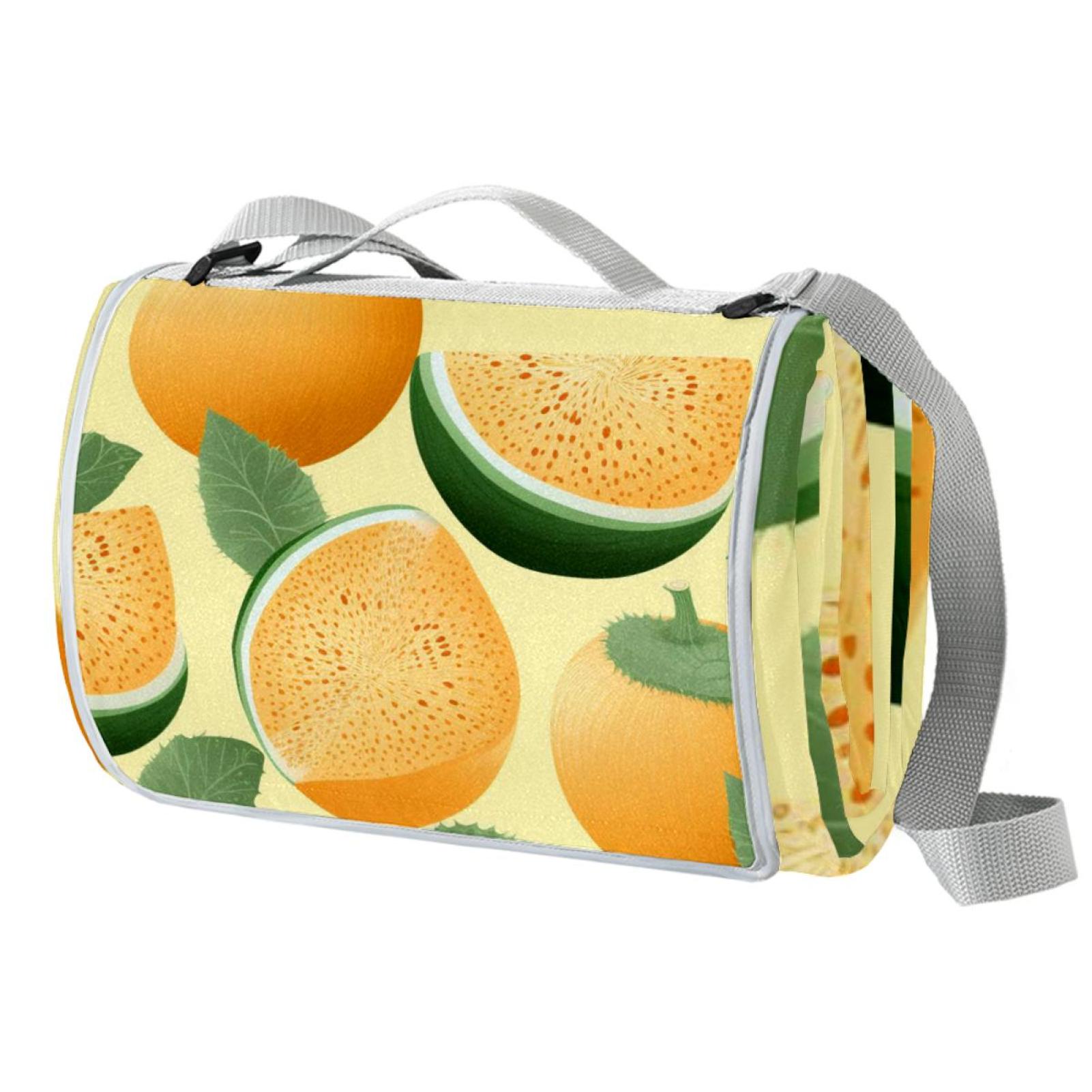 Cantaloupe Large Canvas Beach Blanket Picnic Mat - Waterproof Foldable ...