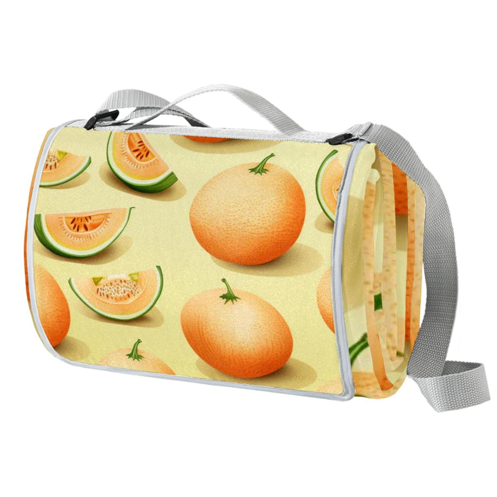 Cantaloupe Portable Canvas Picnic Blanket Waterproof Backing for ...