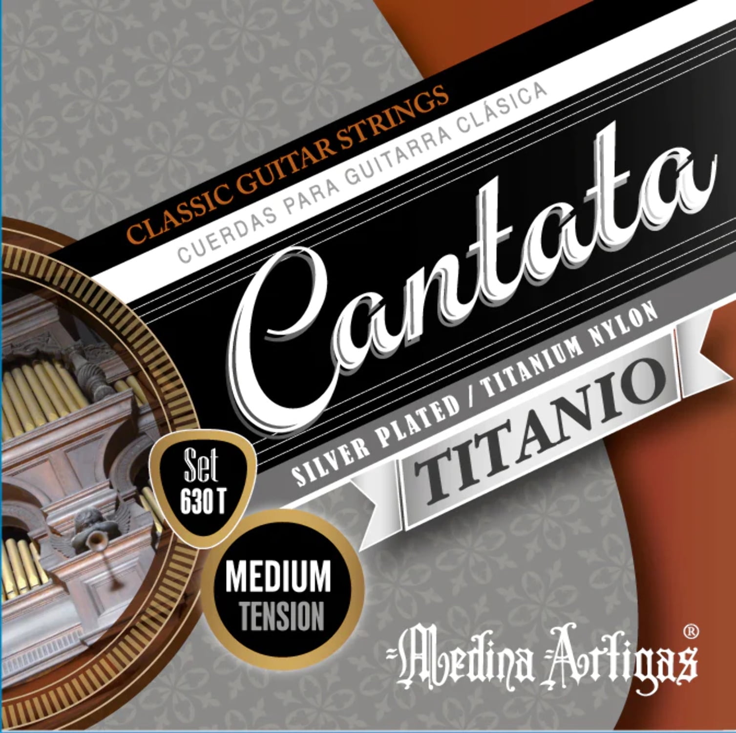Cantata Classical Guitar Strings Normal Tension Titanium Nylon - Silver ...