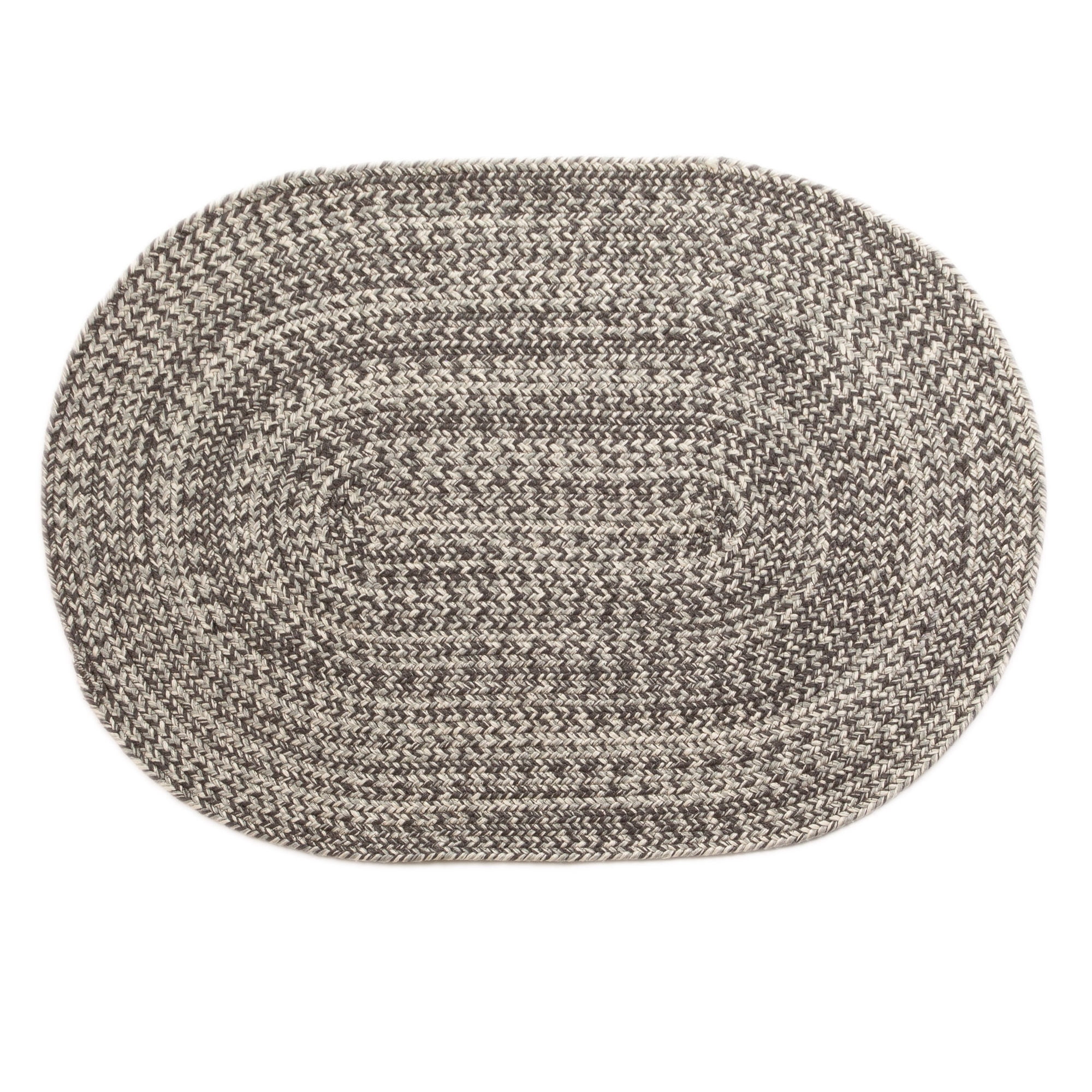 Cantebury Farmhouse Charcoal, Gray, Light Gray, White 2' x 3' Braided ...