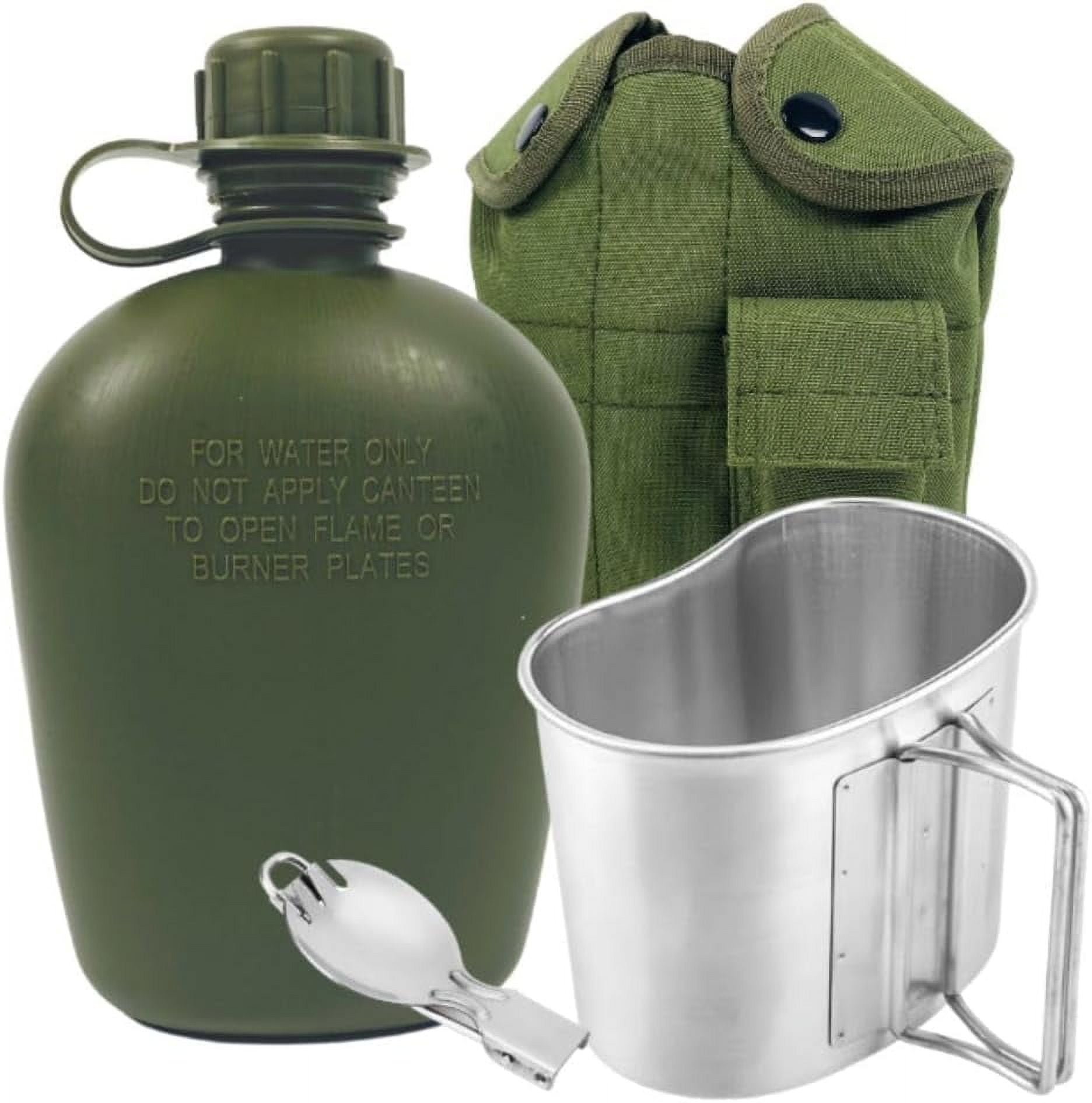 Canteen Army Canteen Kit with Aluminum Cup Stainless Steel Foldable ...