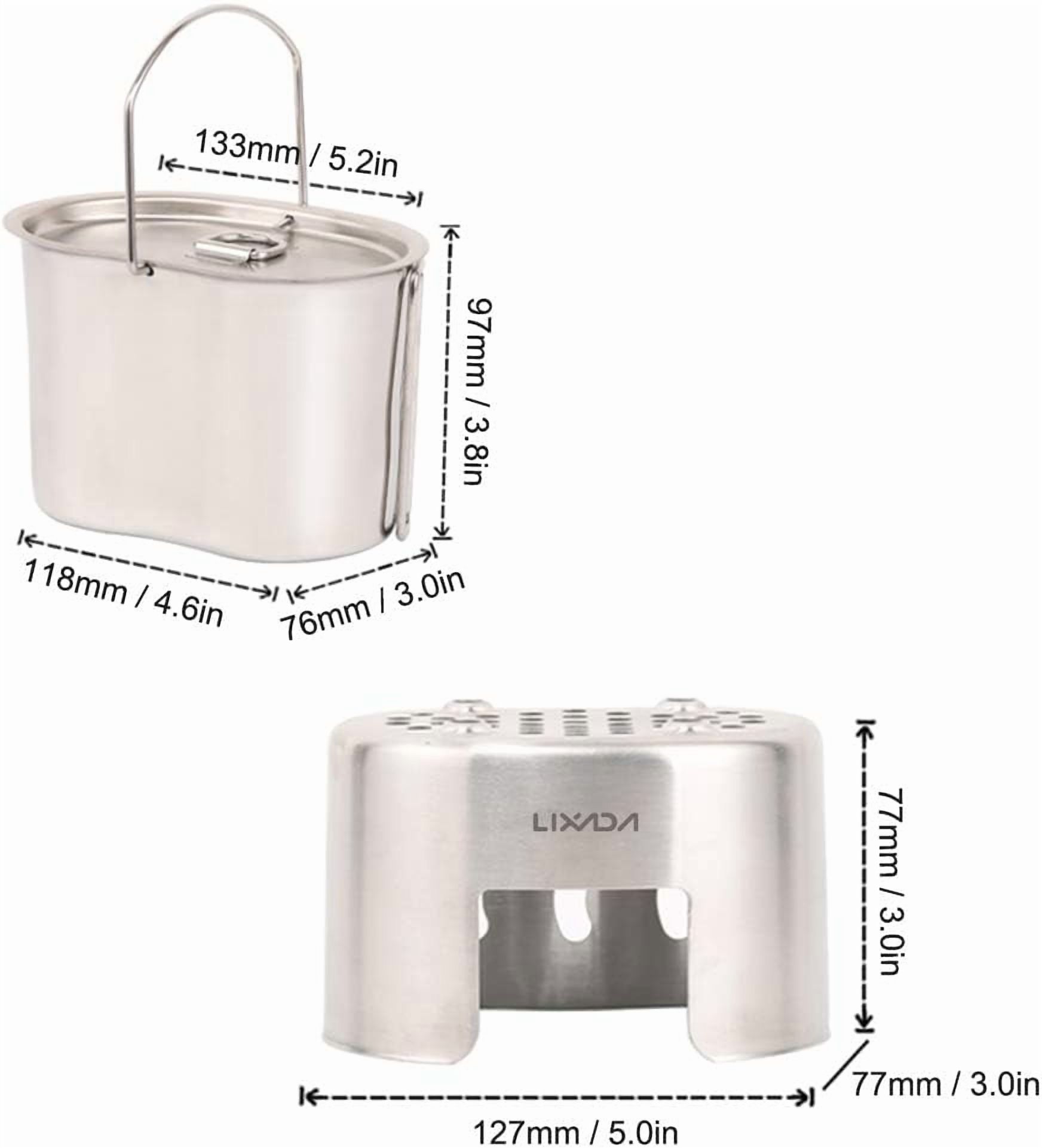 Canteen Cup, Camping Cookware Stainless Steel Canteen Cup with Wood ...