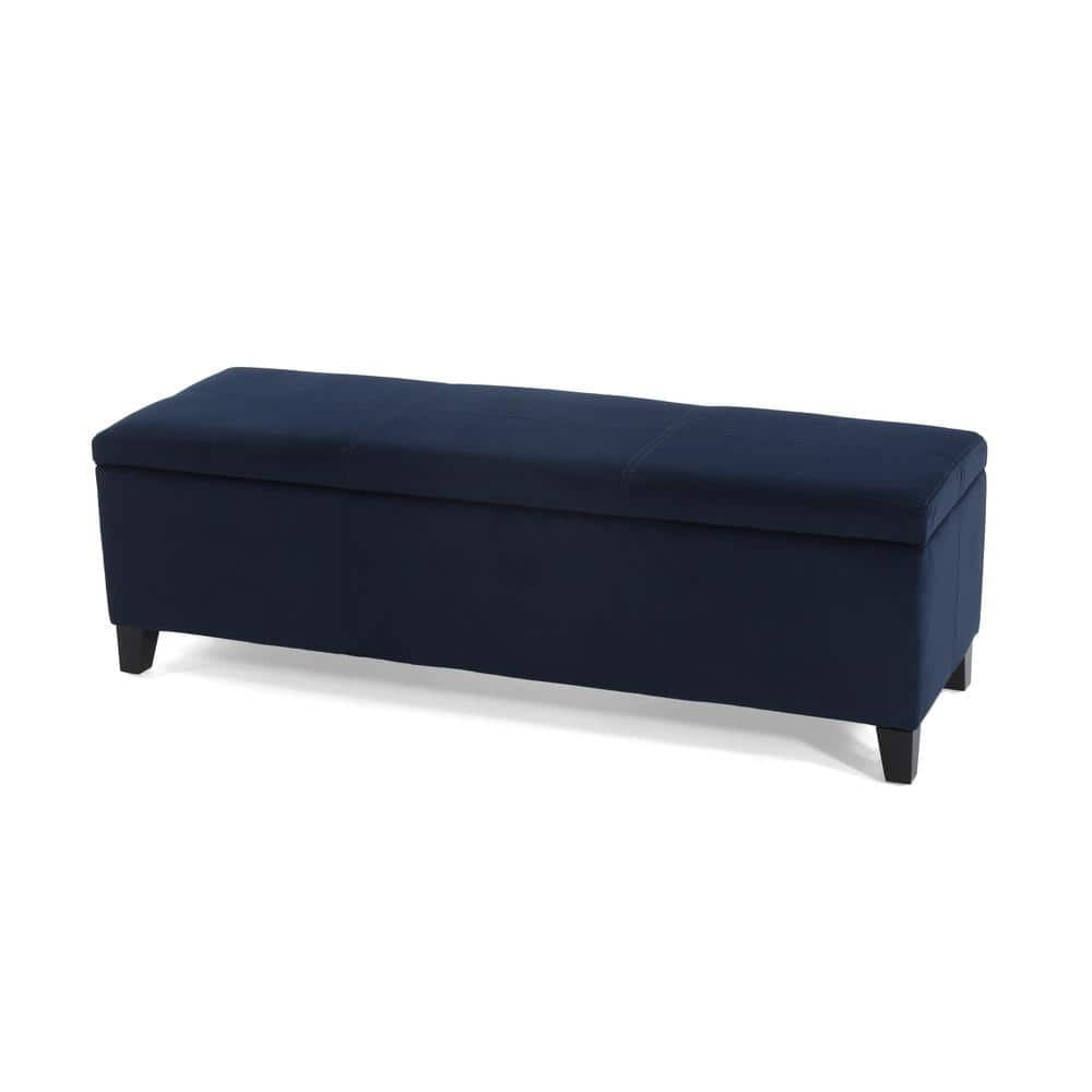 Canterbury Dark Blue Storage Ottoman - Walmart.com