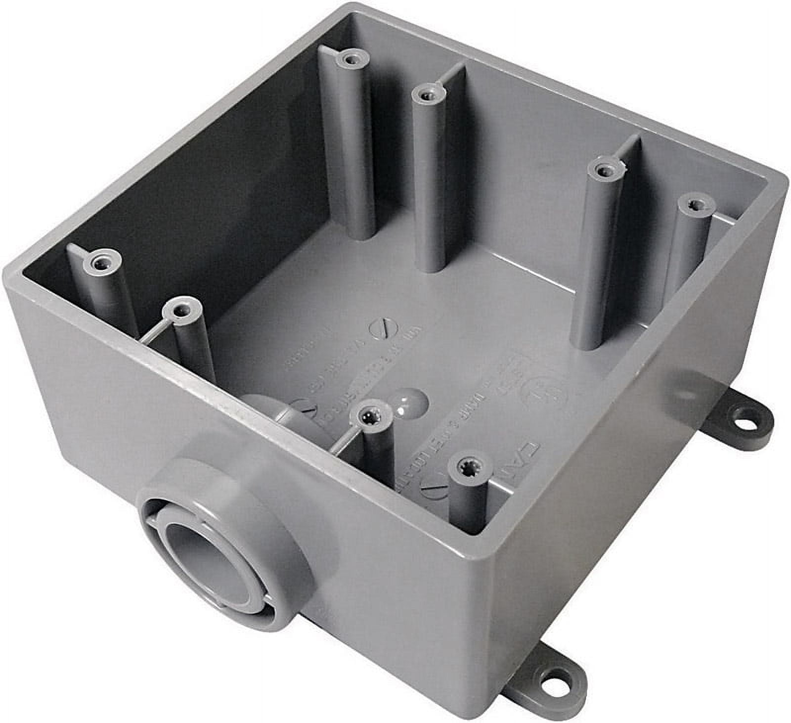 Cantex Weatherproof Box,2Gang,1/2 in Hub,PVC 5133380 - Walmart.com