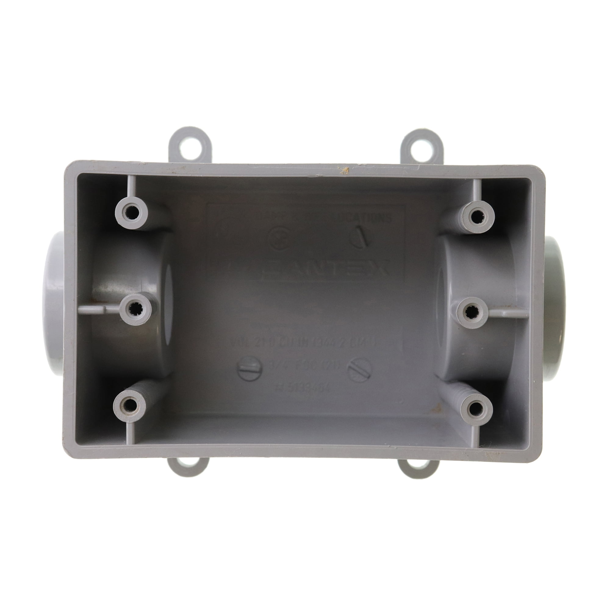 Cantex 5133464 PVC Electrical Box, 1-Gang, 2-Inlet, FSC, 3/4-Inch Hub ...