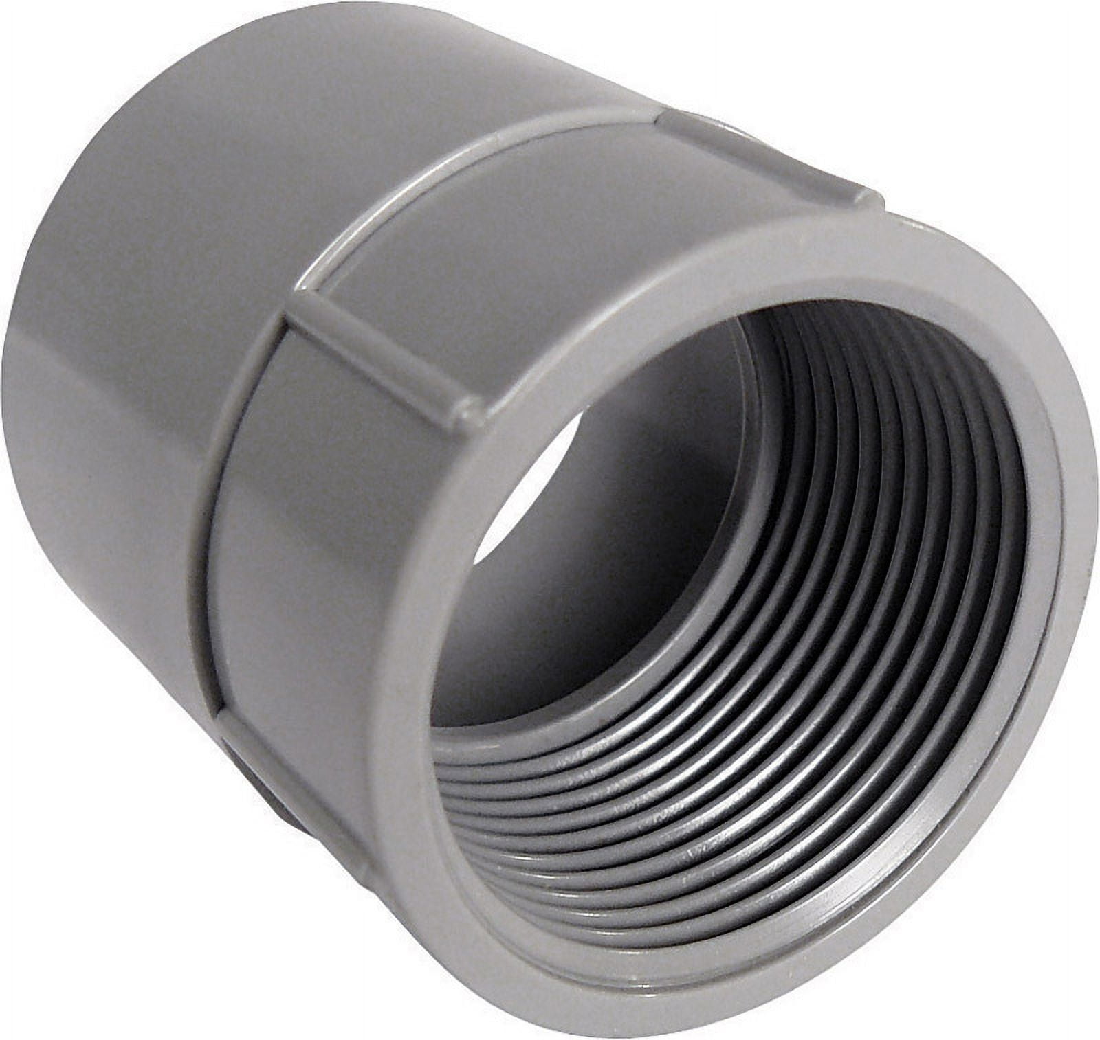 Cantex Conduit Fitting Adapter, 1-1/4 in, Threaded, PVC, PVC Coated ...