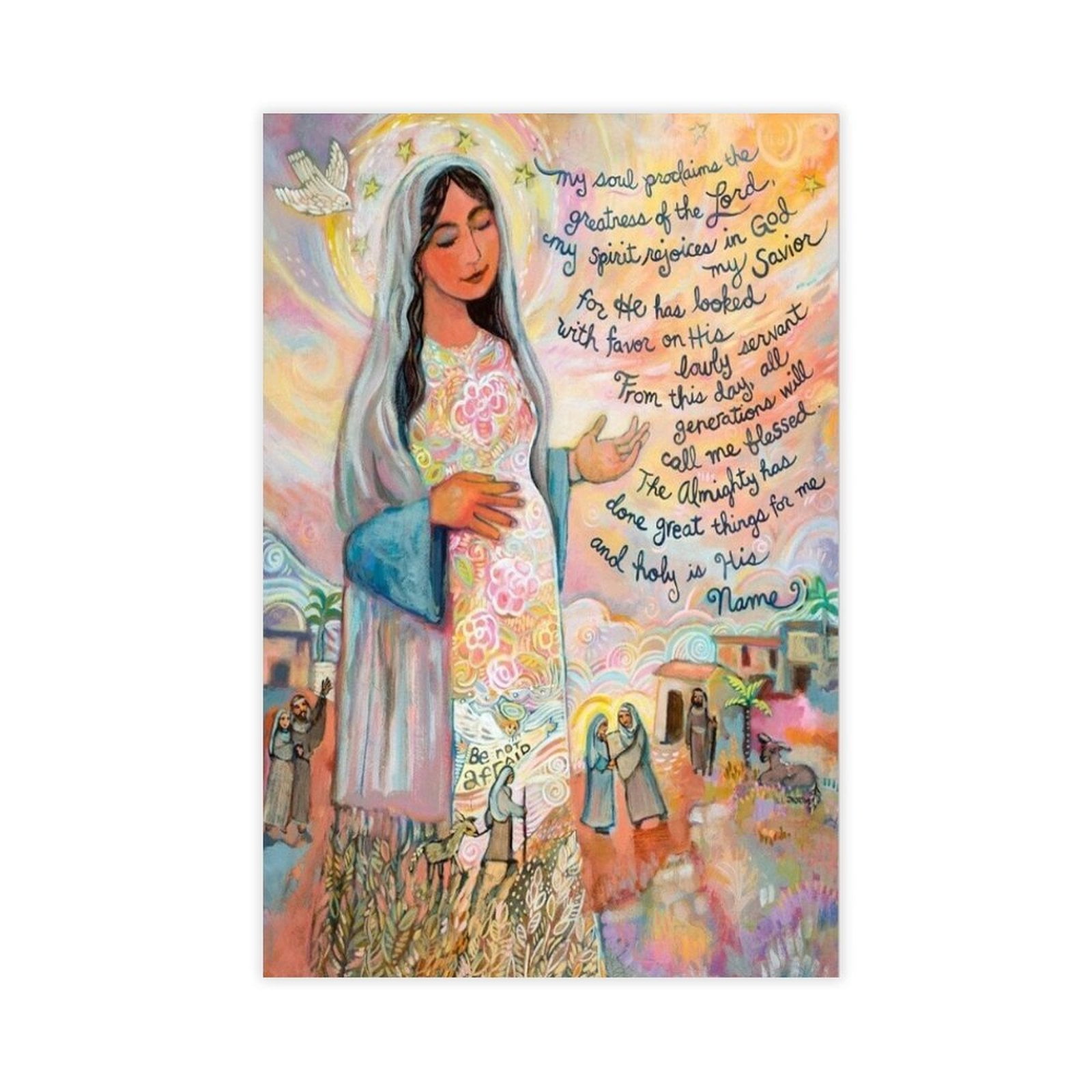 Canticle of Mary Catholic Biblical Poster, Blessed Mother, Magnificat ...