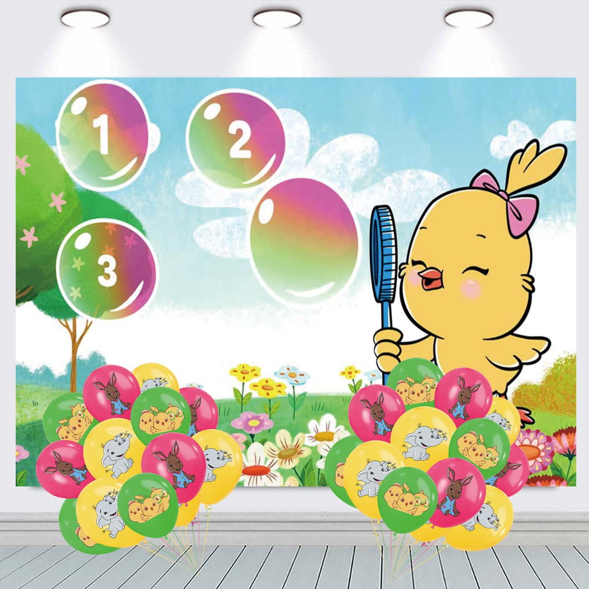 Canticos Banner Backdrop Background Birthday Balloons Party Supplies ...