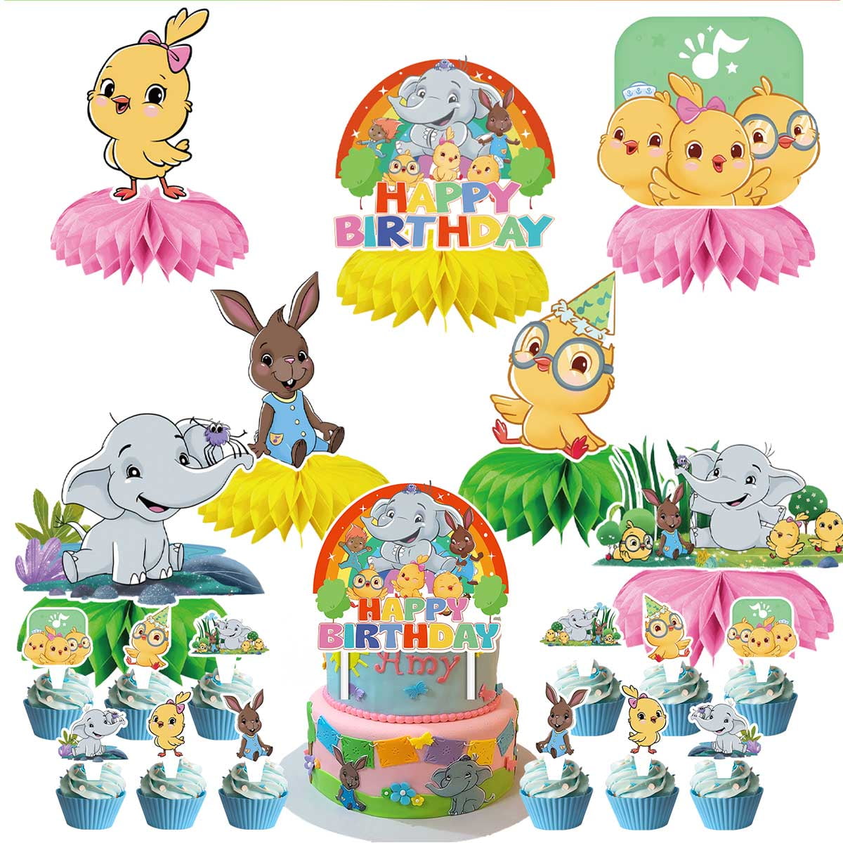 Canticos Party Decor Supplies Honeycomb Centerpieces Table Toppers Cake ...