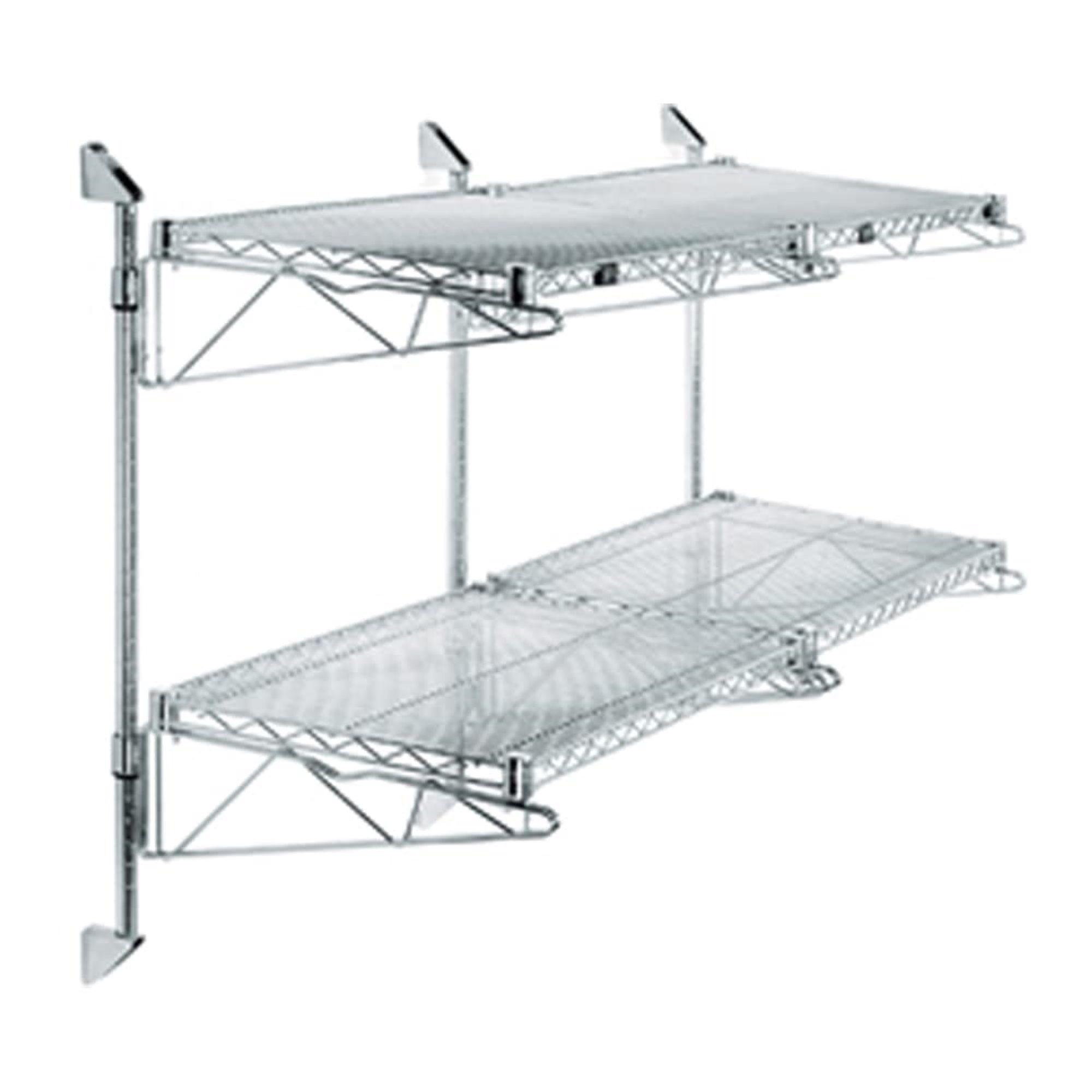 Cantilever Double Shelf Post Wall Mount, (2) 36"W x 14"D shelves, (2) 34" posts, (4) 14 ...