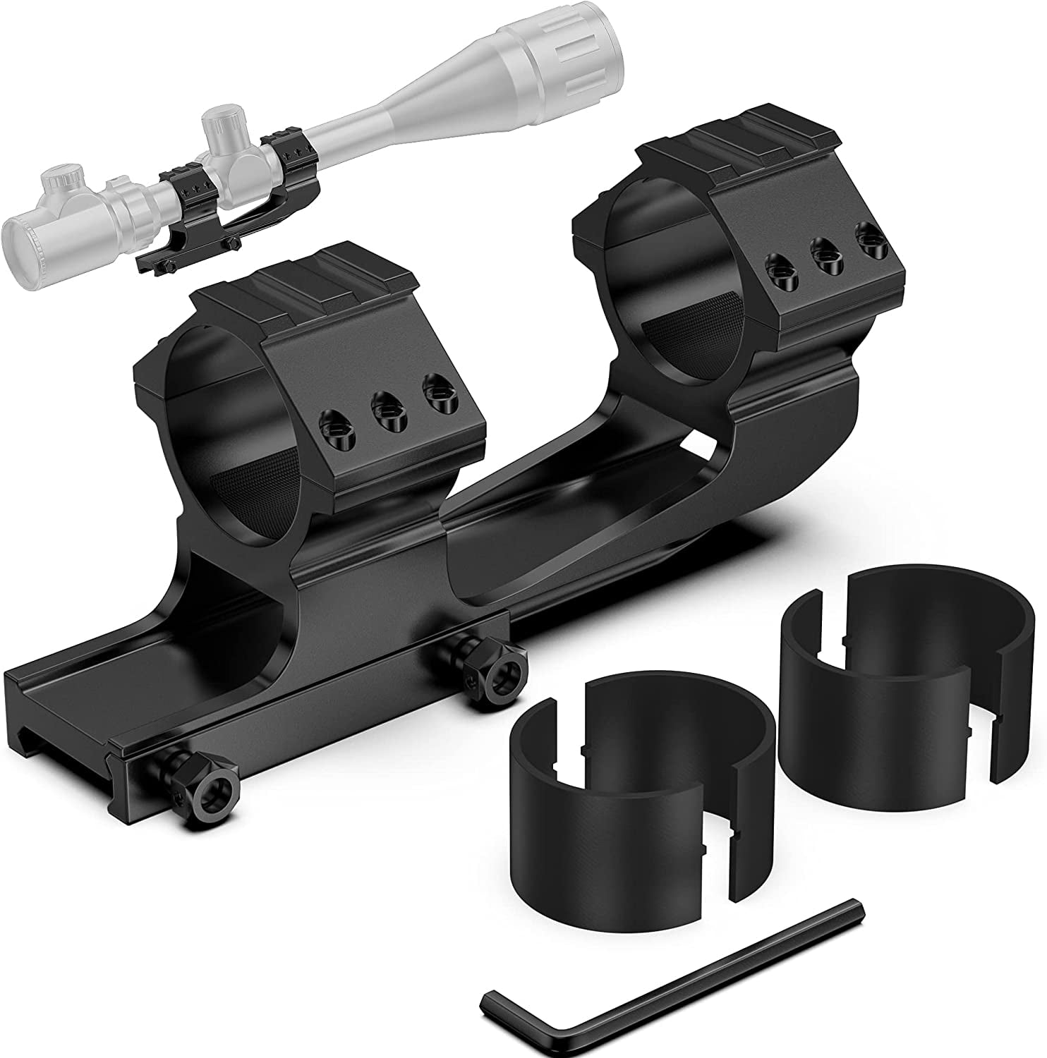 Cantilever Offset Scope Mount Dual Ring for Picatinny Rail | 1 inch or ...
