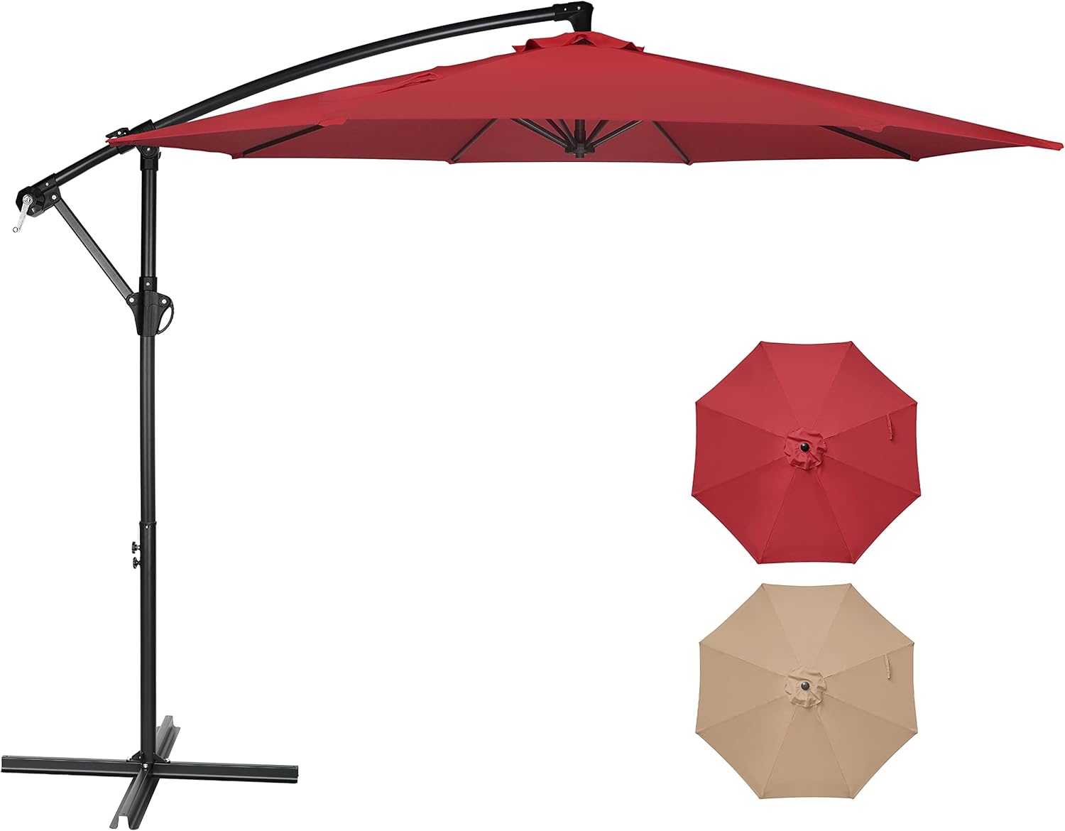 Cantilever Patio Offset Umbrella 10ft Hanging Umbrella with Crank ...