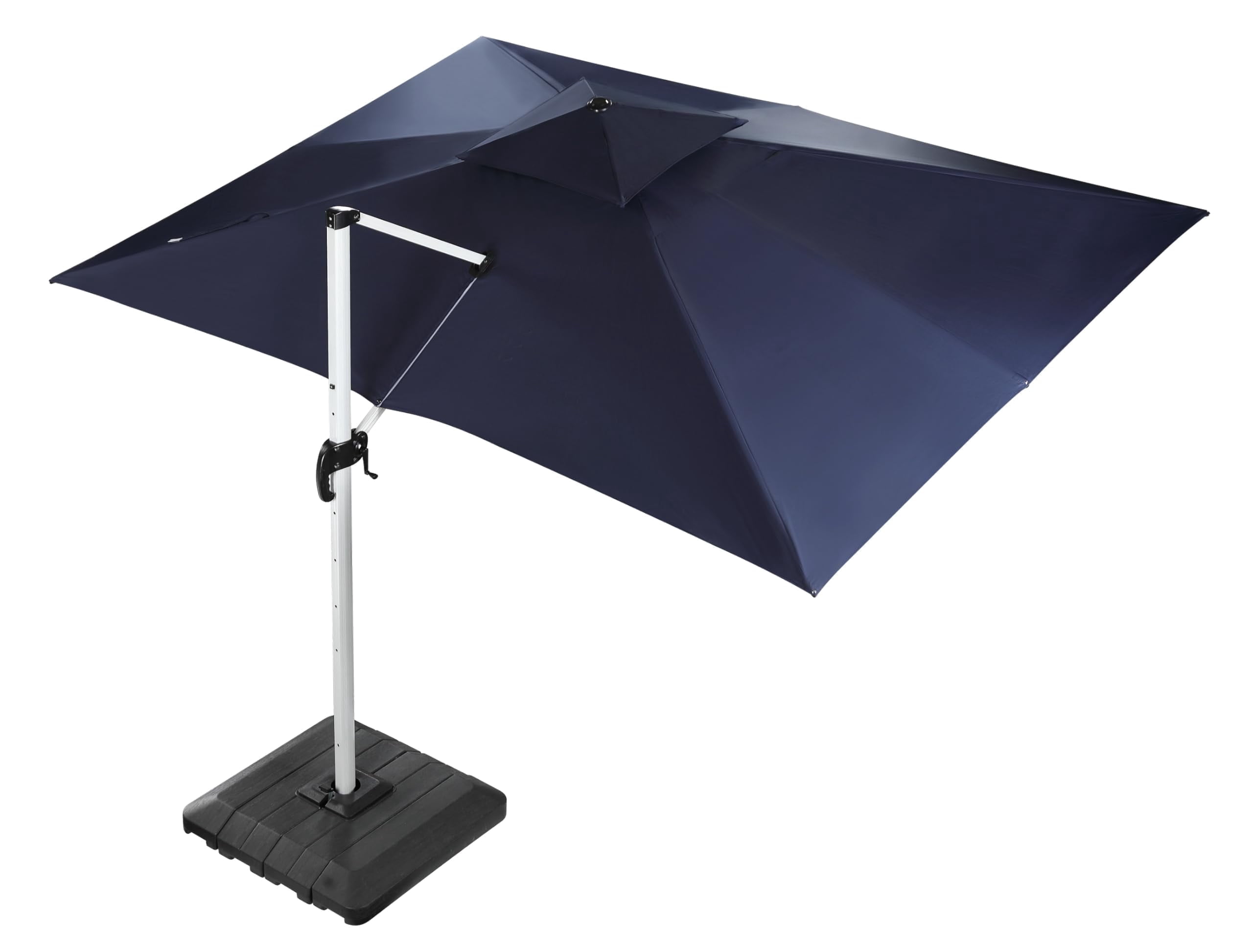 Cantilever Patio Umbrella (10x13 ft) Double Vented Aluminium Offset ...