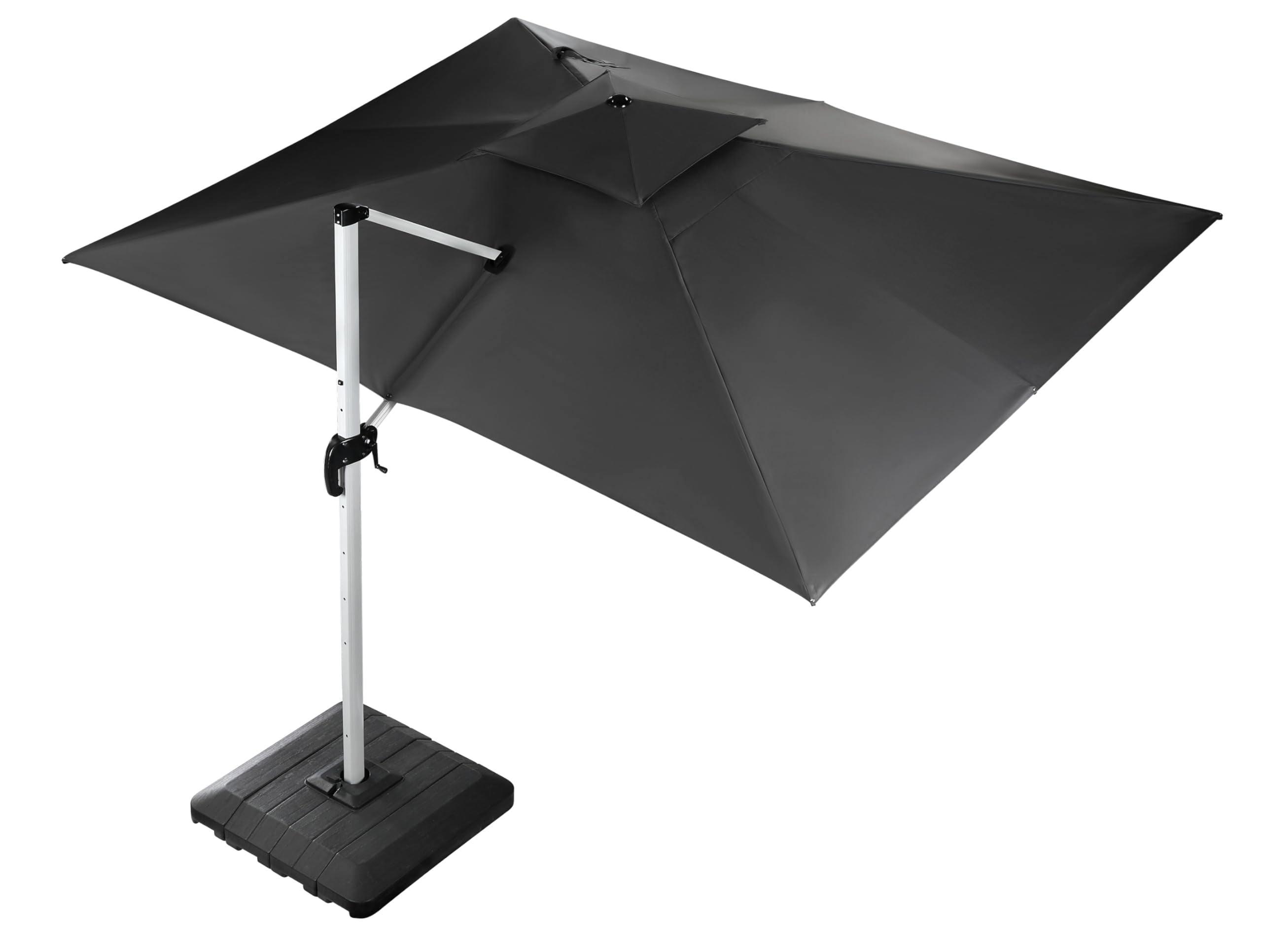 Cantilever Patio Umbrella (10x13 ft) Double Vented Aluminium Offset ...