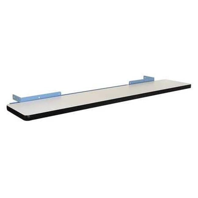 Cantilever Shelf, White Plastic Laminate with Black T Mold Edging ...