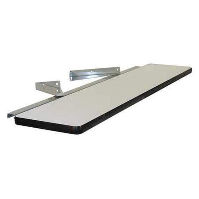 Cantilever Shelf, White Plastic Laminate with Black T Mold Edging ...