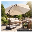 Cantilever Umbrella Base 165LBS with Wheels, Black HDPE Outdoor Patio ...