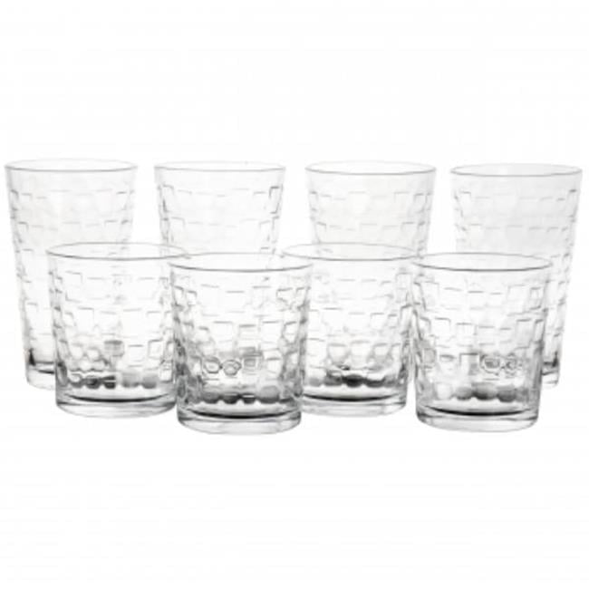 Canton Embossed Square Glassware Tumbler Set - 16 Piece - Walmart.com