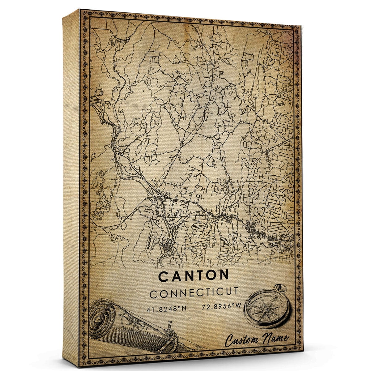 Canton Map Poster, Connecticut Map Art Poster, Canvas, Canton Map City ...