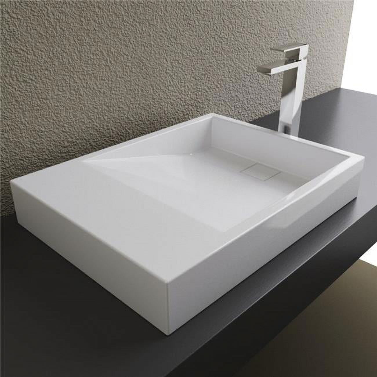 Cantrio Koncepts ST-24184 Solid Surface Above Counter Sink, White - Walmart.com