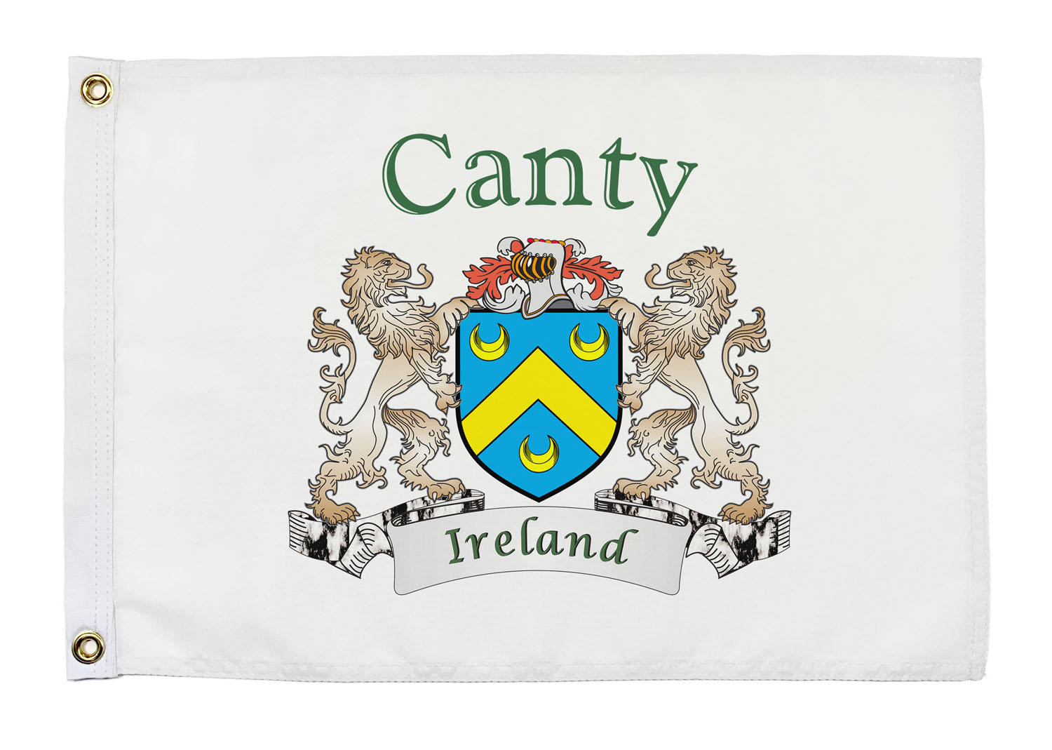 Canty Irish Coat of Arms Small White Flag - 16"x10.5" inches - Walmart.com