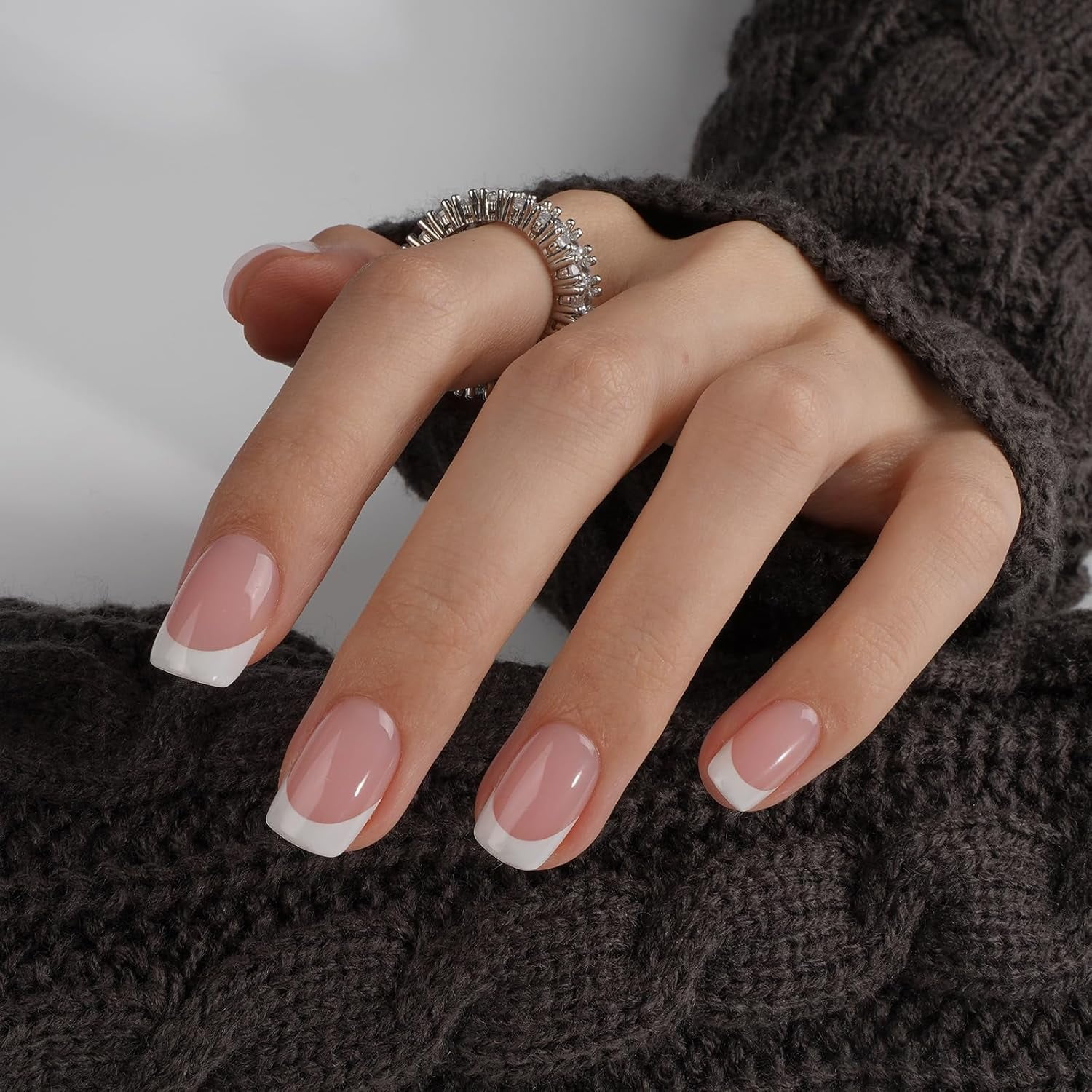 Canvalite Soft Gel French Tip Nails, 180 Pcs Extra Short Press on Nails ...