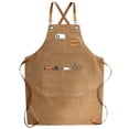 Canvas Apron with Tool Pockets, Oil-Resistant Kitchen Work Apron for ...