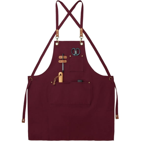 Canvas Aprons, Kitchen Chef Aprons, Work Aprons for Men Women ...