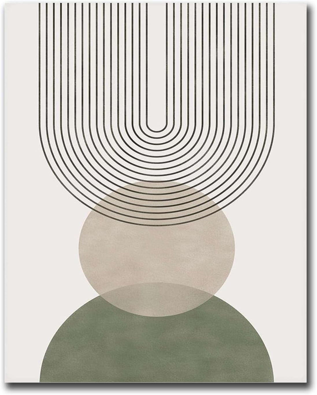 Canvas Art Poster sage green wall art mid century modern art print abstract Geometry art prints ...