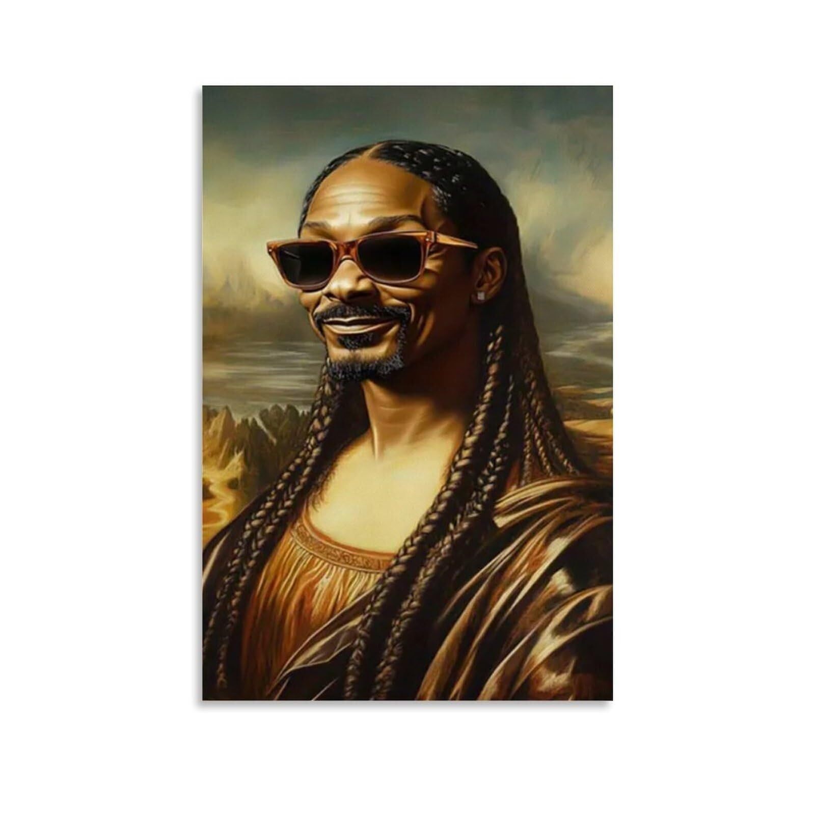 Canvas Art Poster with Mona Lisa Movie Poster Black Outframed Canvas ...