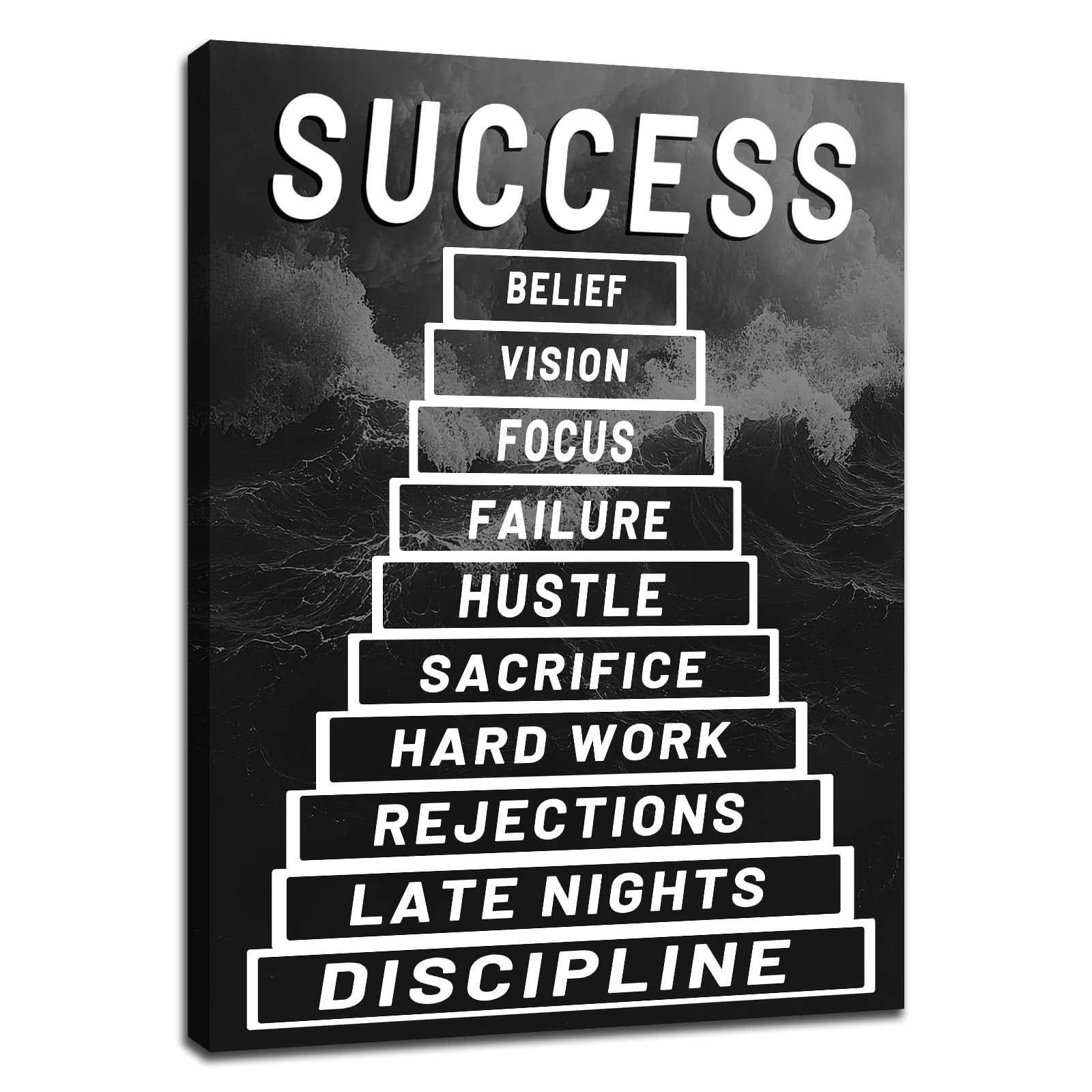 Canvas Art Prints Grey White 30"L x 40"W Motivational Office and Home ...