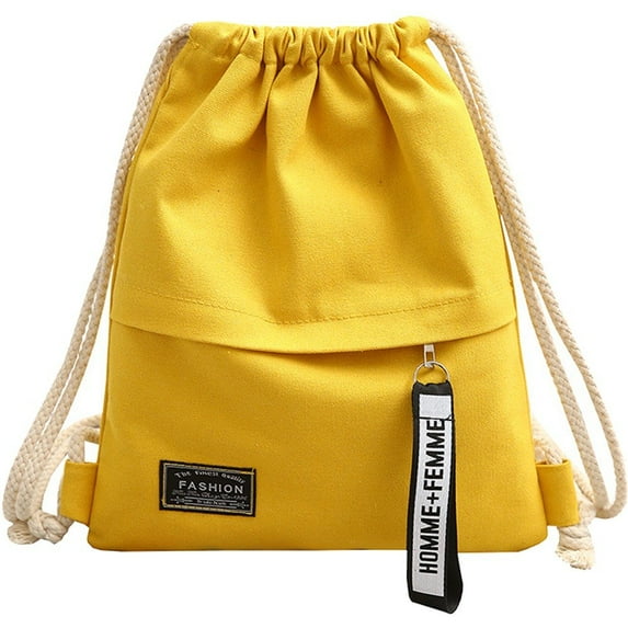Canvas Backpack Drawstring Backpack Casual Backpack Drawstring Pocket ...