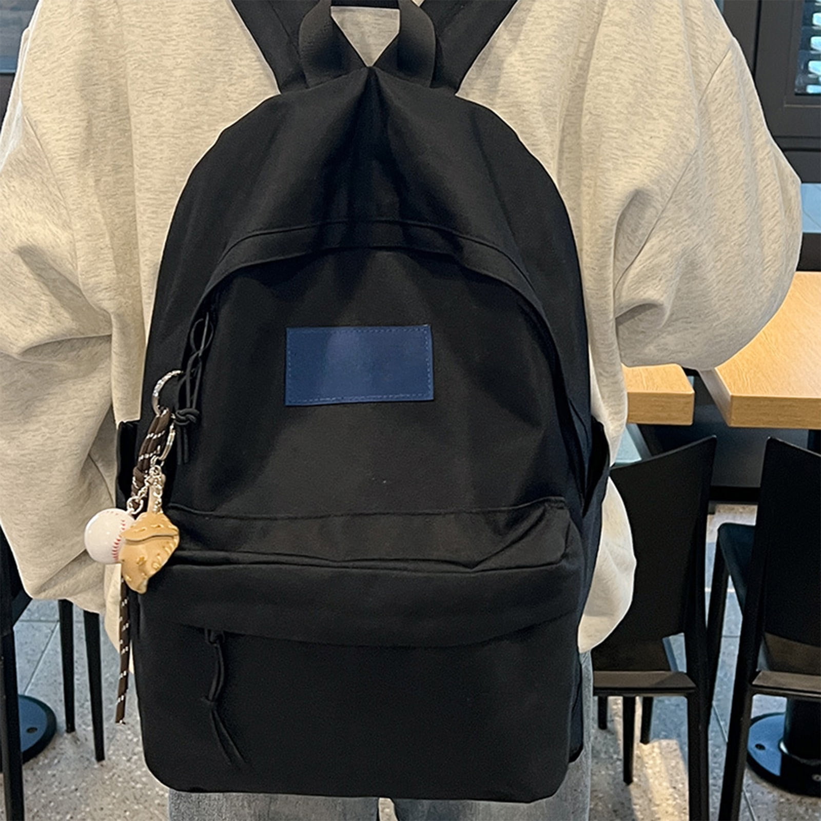 Canvas Backpack for Women, Red Senior Backpack, Large Capacity Solid ...