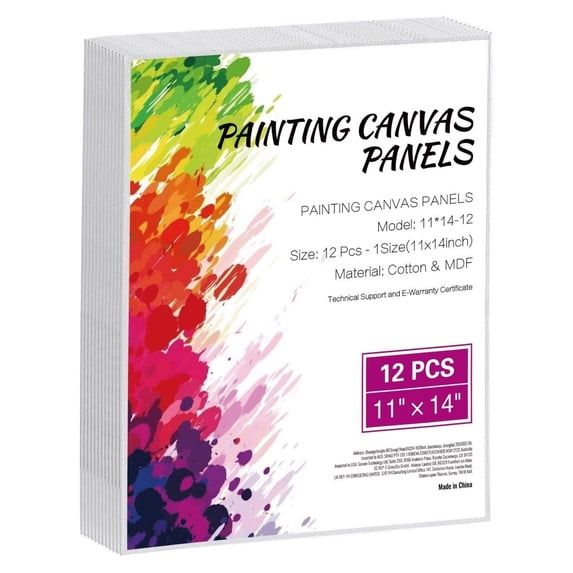 Canvas Boards for Painting 12 Pack 11x14 Inch - Blank Canvas Panels for ...